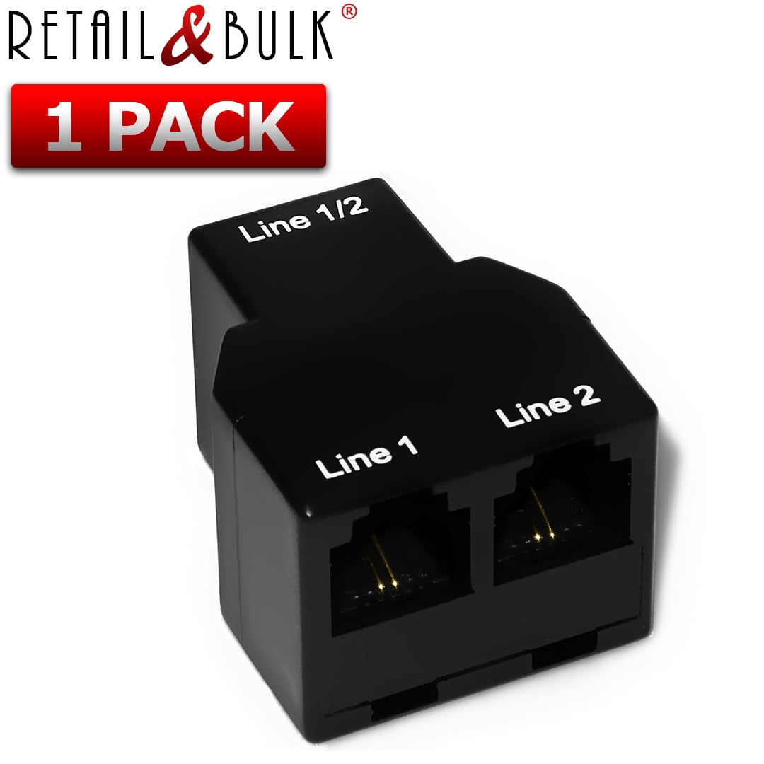 RetailAndBulk 2 Line Separator/Combiner Telephone Adapter RJ11 6P4C to ...