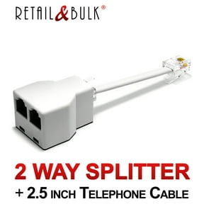 ELECTCHN Two Way Telephone Splitters RJ11 Male to Dual Female Cable ...
