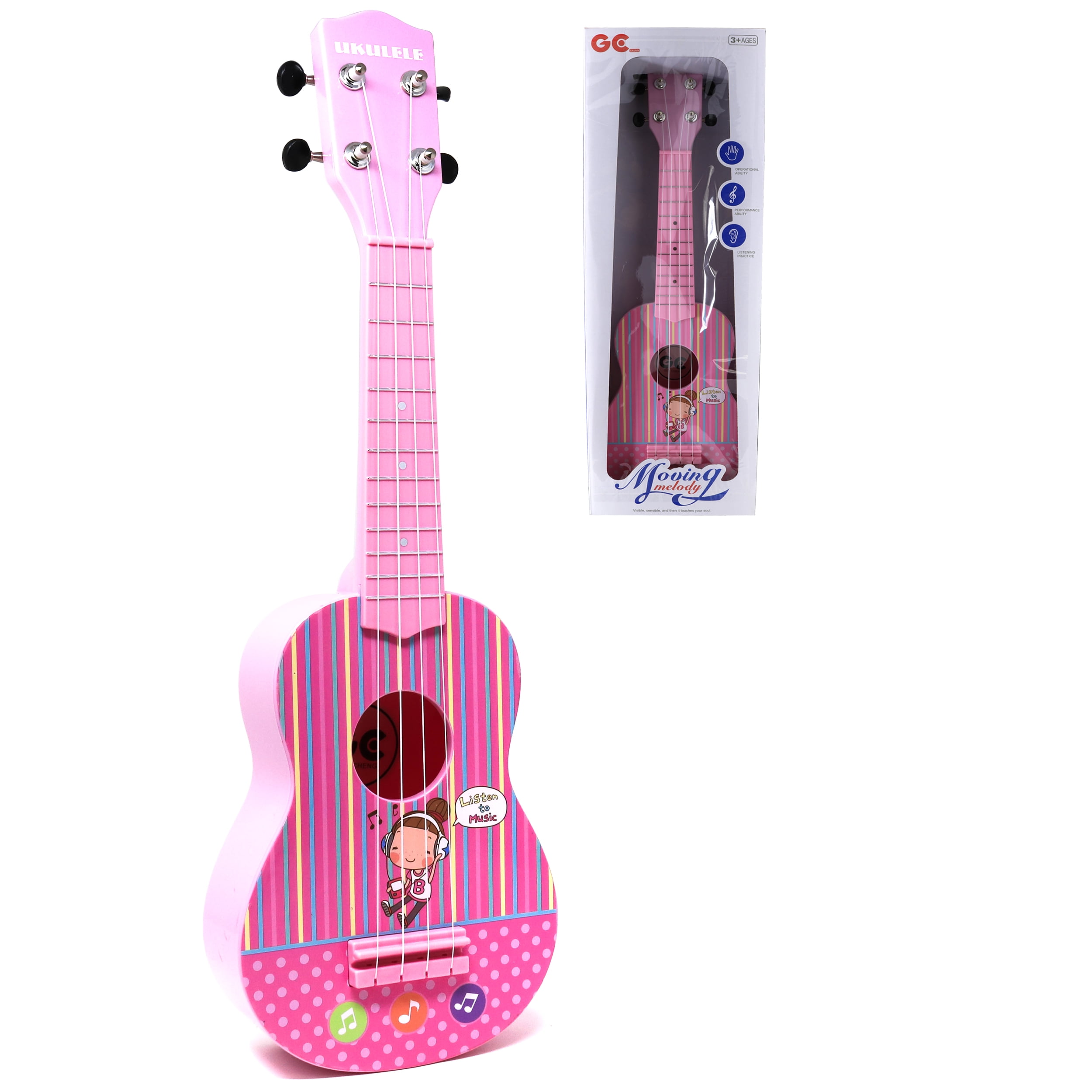 Retailery Toy Soprano Ukulele, 21 Inch, 4 String, Pink - Walmart.com