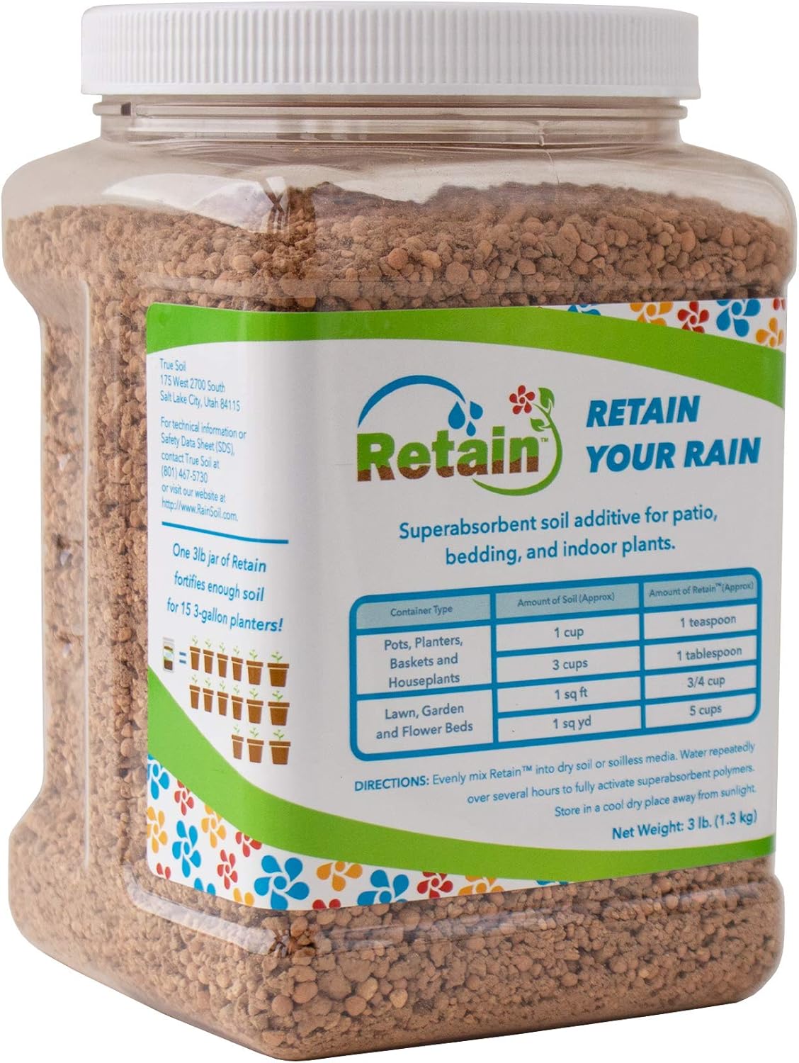 Retain by Rain Soil – 3 Lb – Water Holding Polymer Crystals Soil ...