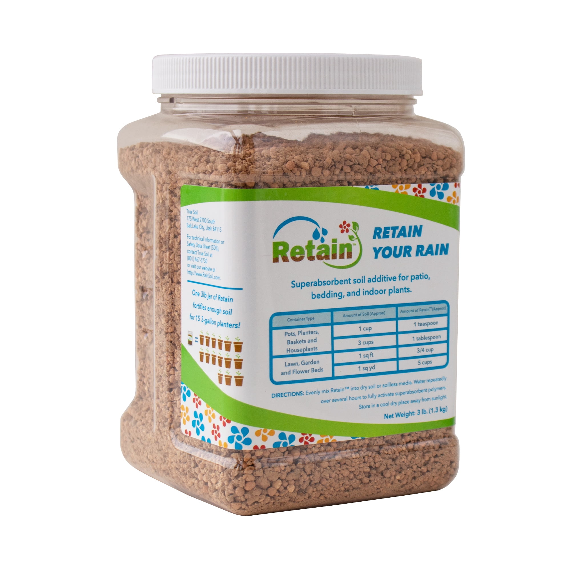 Retain by Rain Soil – 3 Lb – Water Holding Polymer Crystals Soil ...