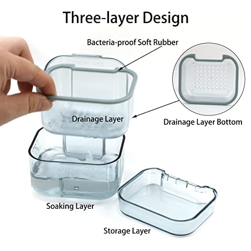 Retainer Case,Three-Layer Denture Case with Aligner Removal Tool and ...