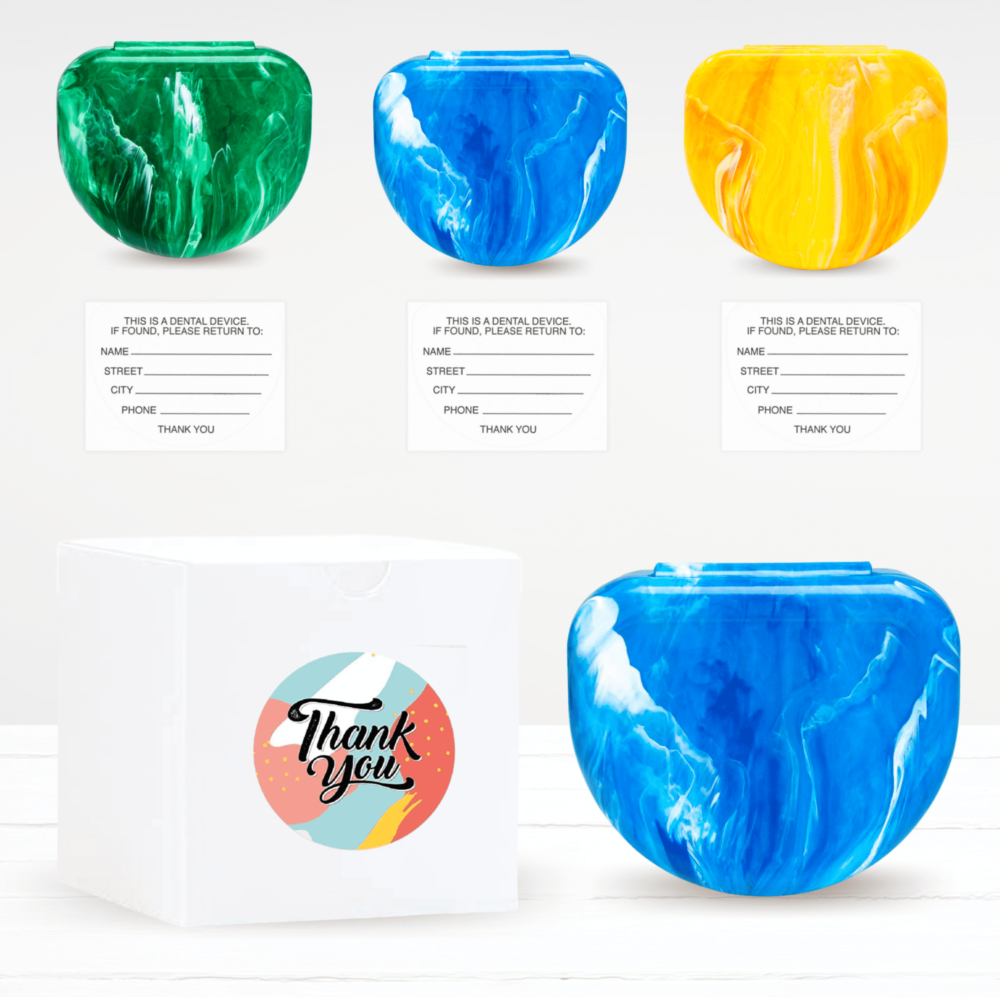 Retainer Case with Vent Holes and Labels, Orthodontic Dental Holder Box ...