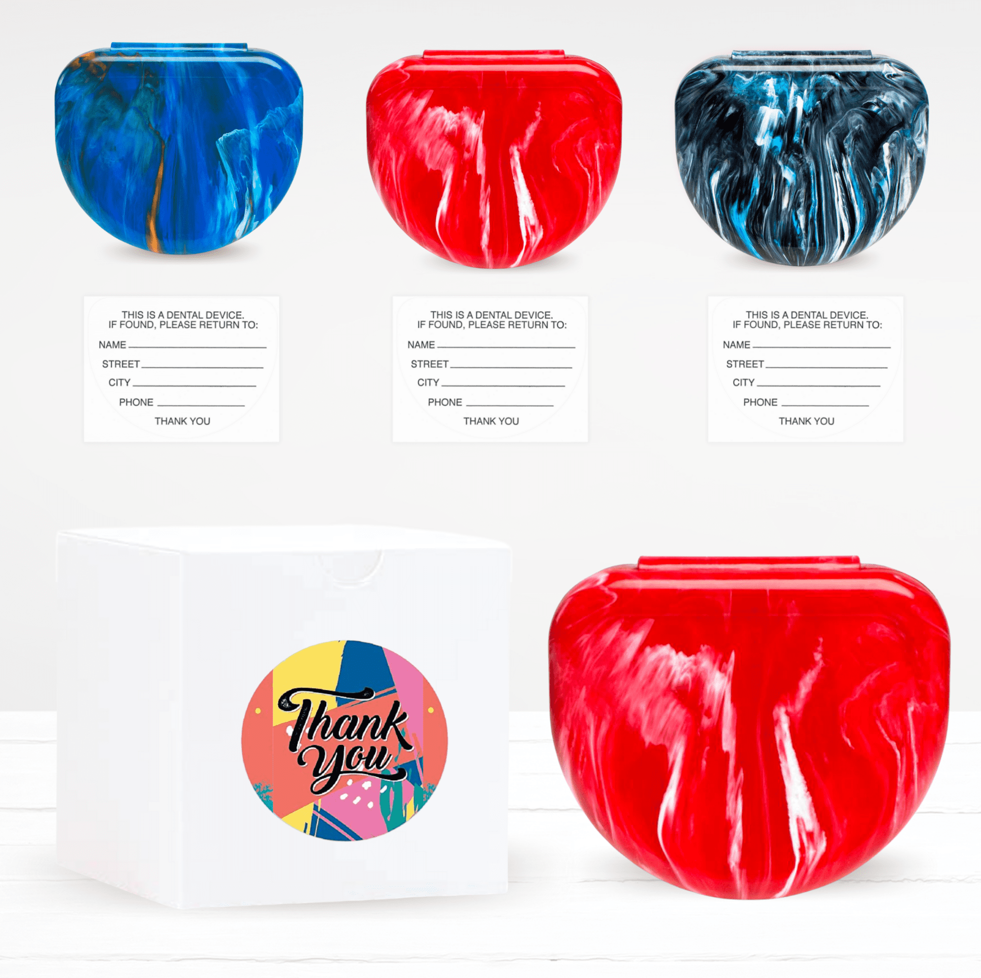 Retainer Case with Vent Holes and Labels, Orthodontic Dental Holder Box ...