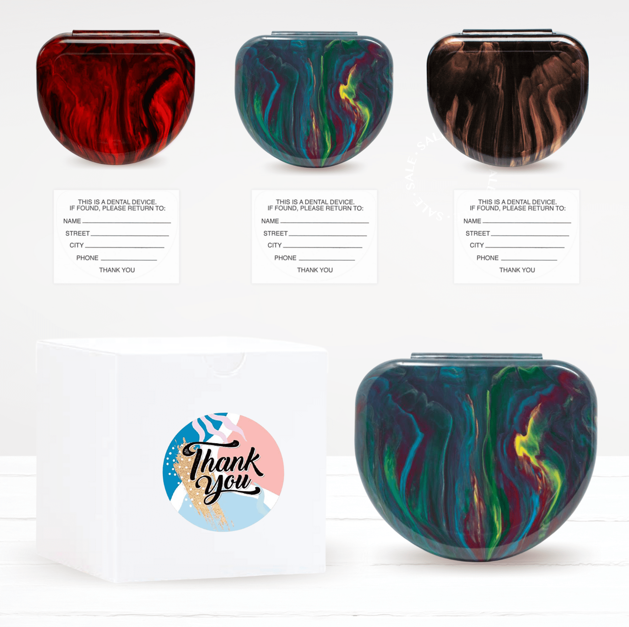 Retainer Case with Vent Holes and Labels, Orthodontic Dental Holder Box ...