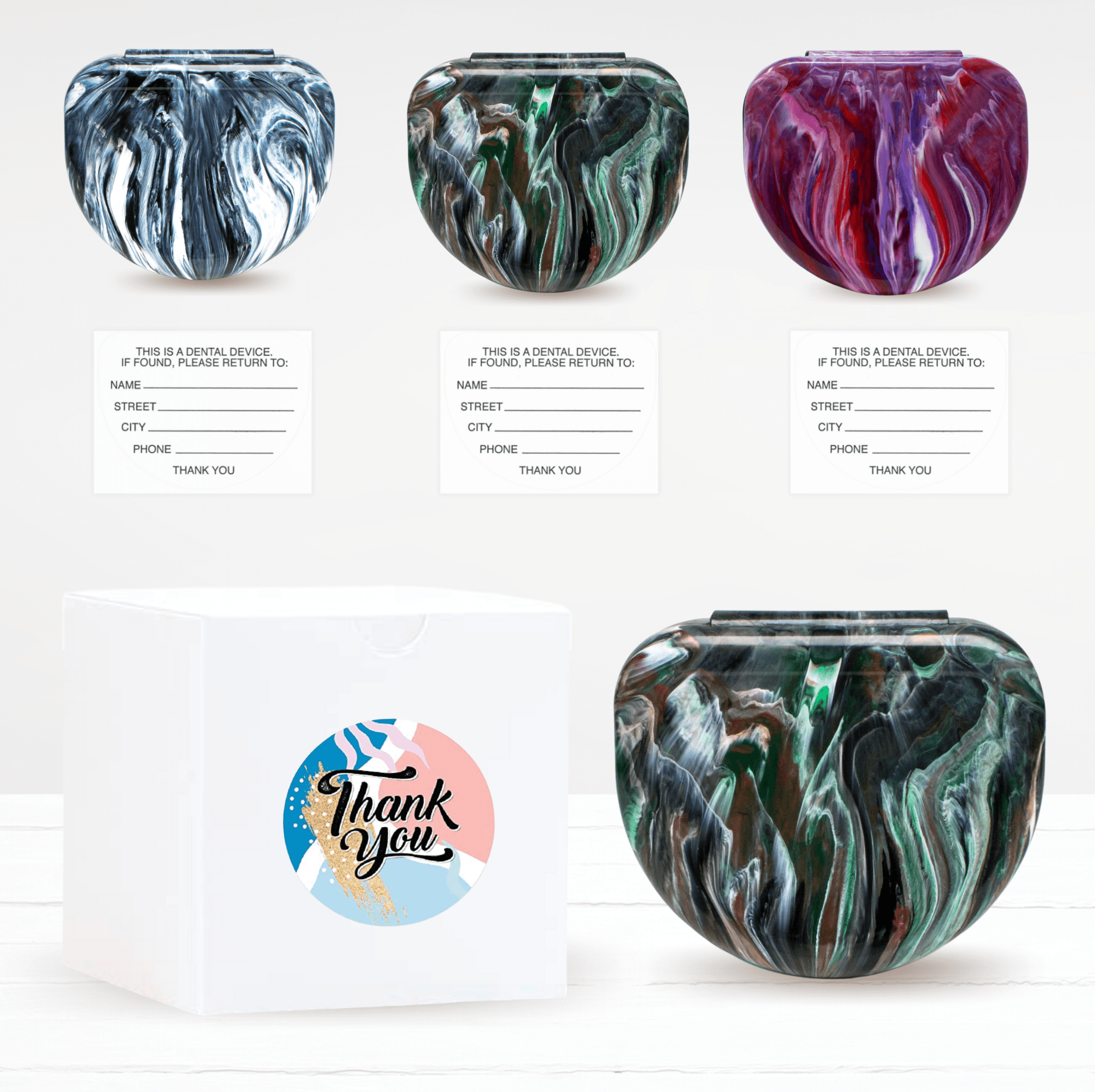 Retainer Case with Vent Holes and Labels, Orthodontic Dental Holder Box ...