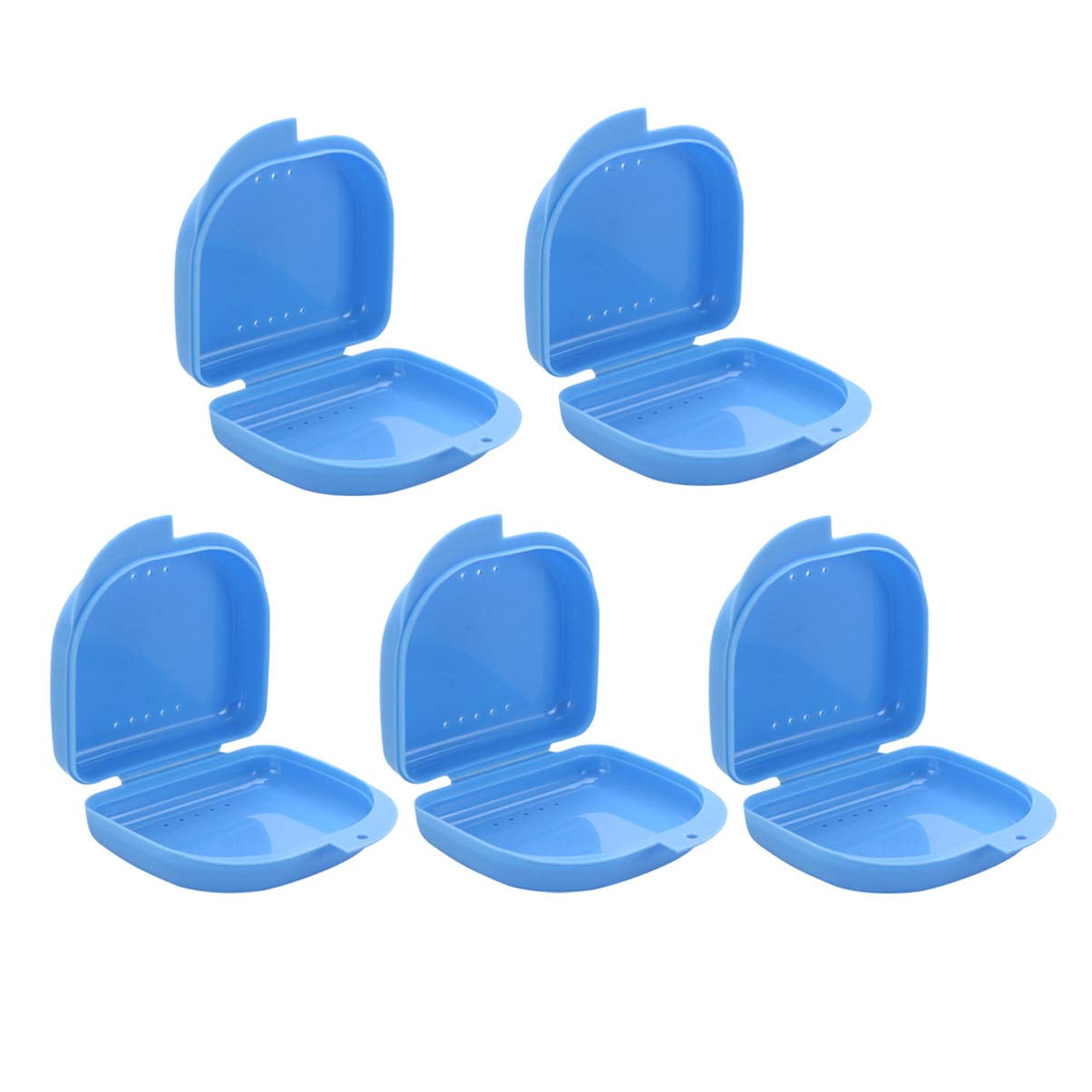 Retainer Case With Vent Holes 5 Packs - Denture Case, Case - Hinged Lid ...
