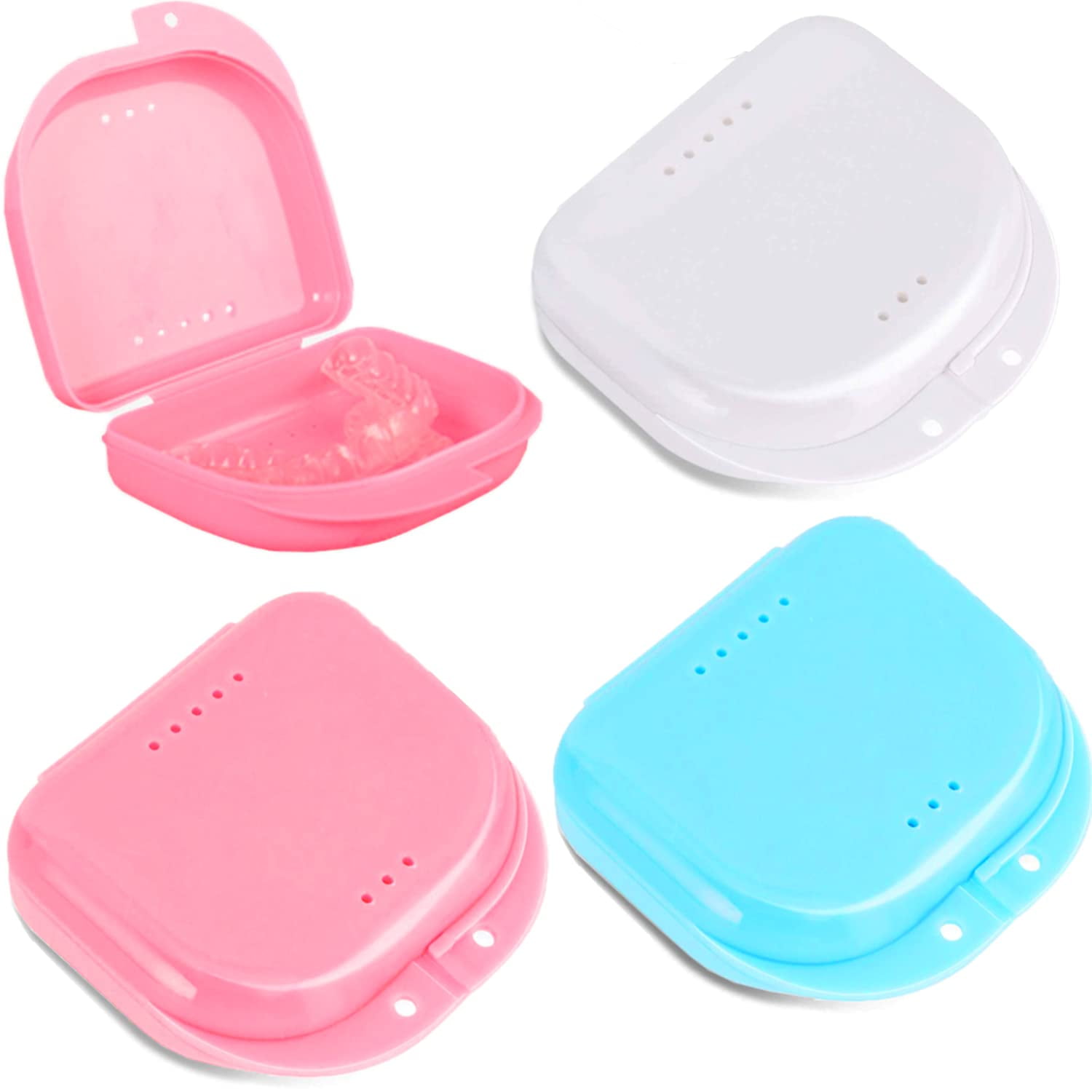 Retainer Case with Vent Holes, 3 Pack Orthodontic Mouth Guard Cases ...