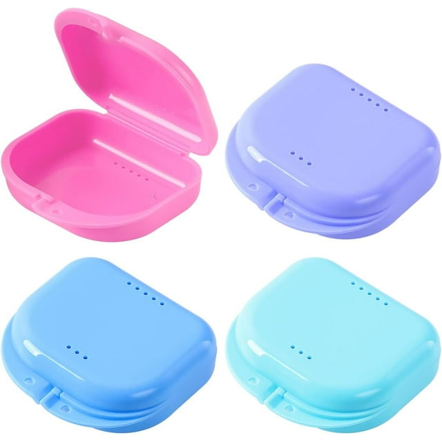 Retainer Case with Vent Holes, 4 Pack, Dental Appliance Storage ...