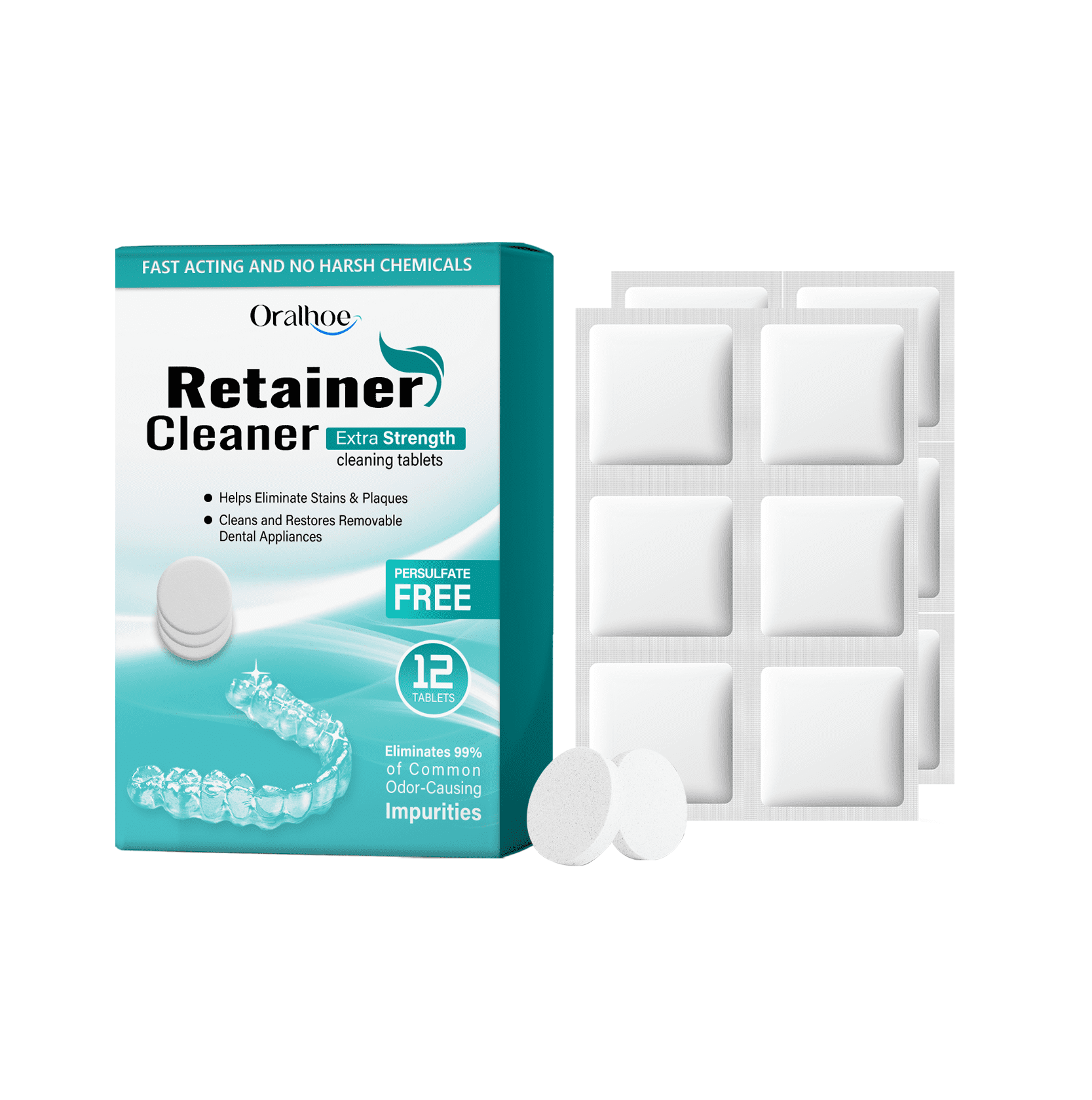 Retainer Cleaner Tablets Invisalign Cleaner Stains Odors & Plaque Night ...