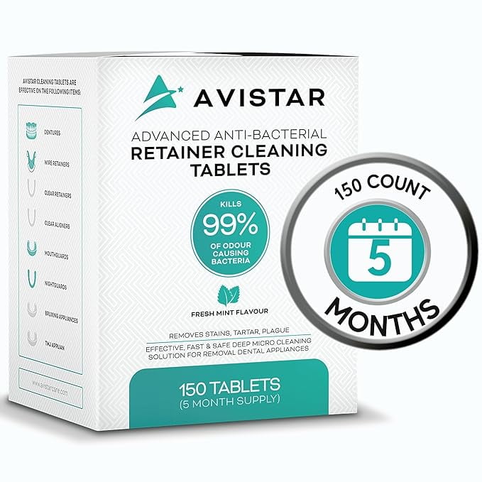 Retainer Cleaner Tablets - Mint Flavor Denture Cleaning Tablets ...