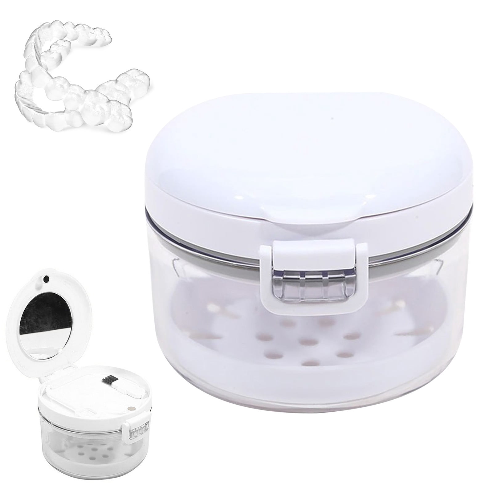 Retainer Cleaning Case - Retainer Soaking Case & Travel Denture Holder ...