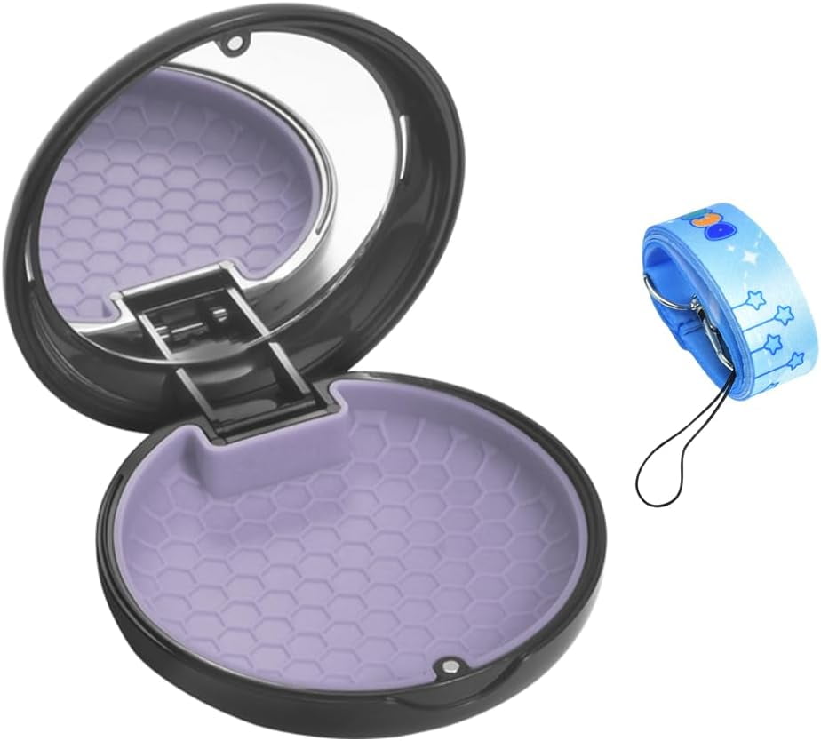 Retainer Holder with Mirror & Lanyard, Compact Night Guard Case with ...