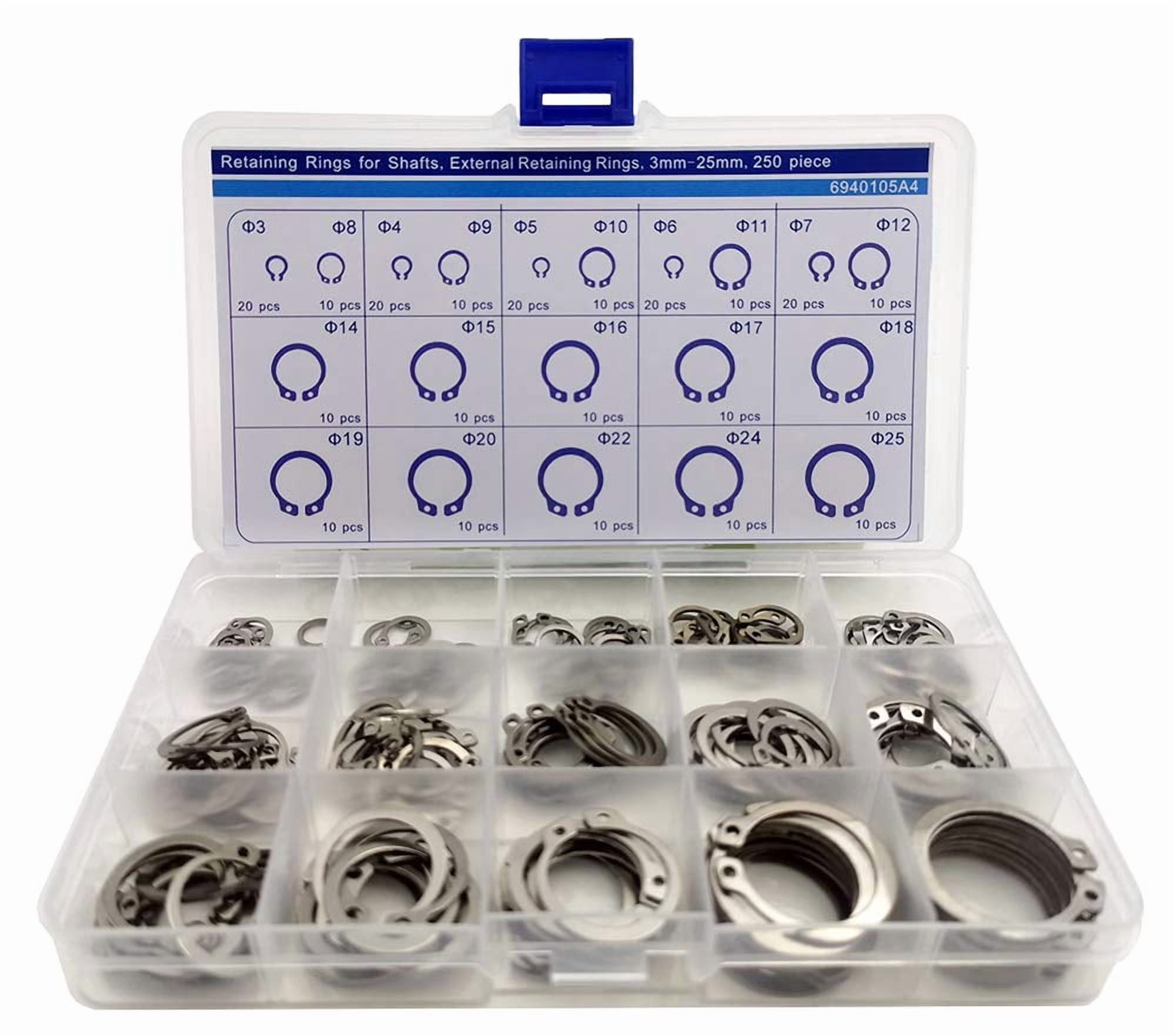 Retaining Rings for Shafts,External Retaining Rings Circlip Assortment ...