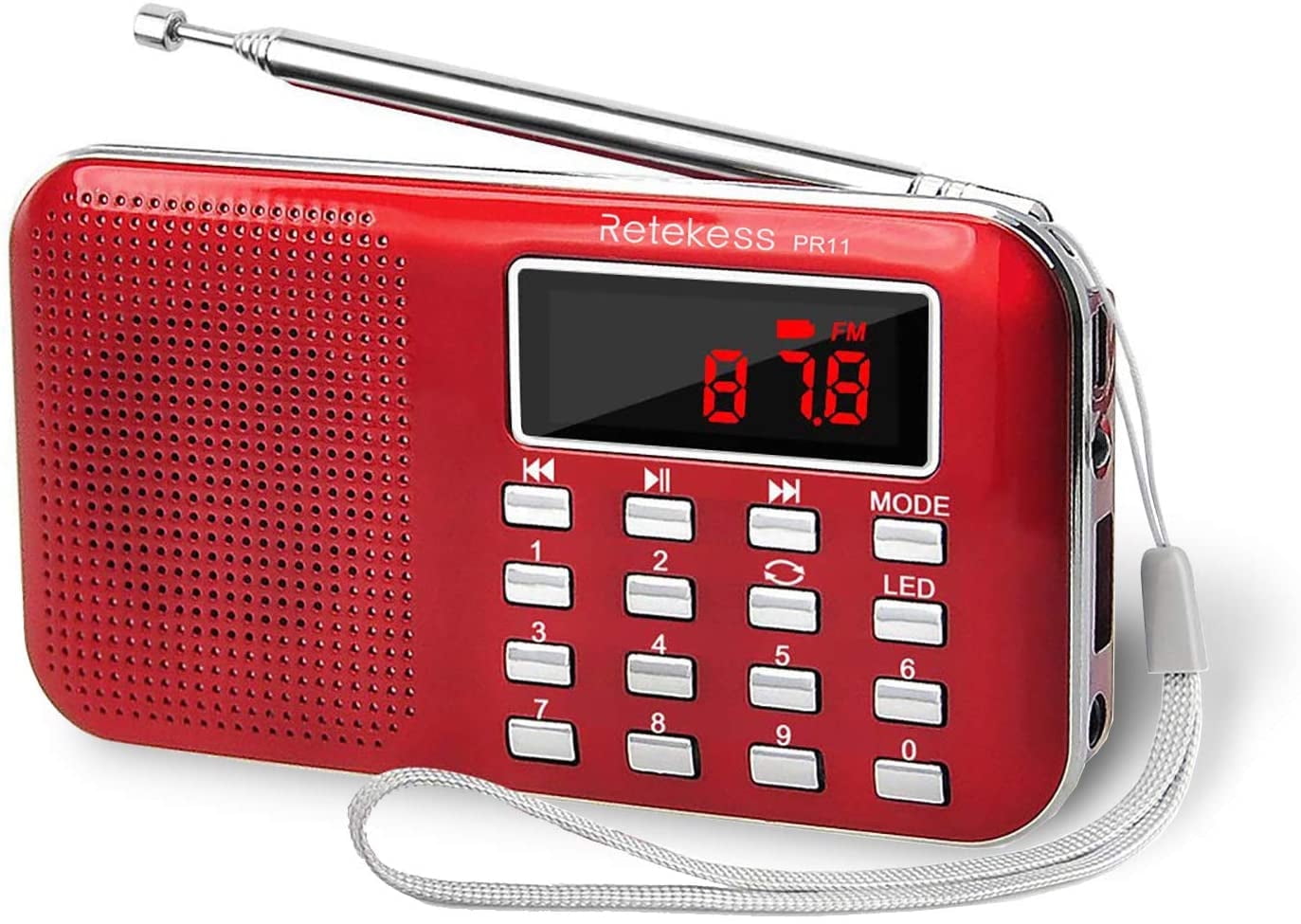 Retekess PR11 AM FM Portable Radio, Rechargeable, Digital Tuning MP3 ...