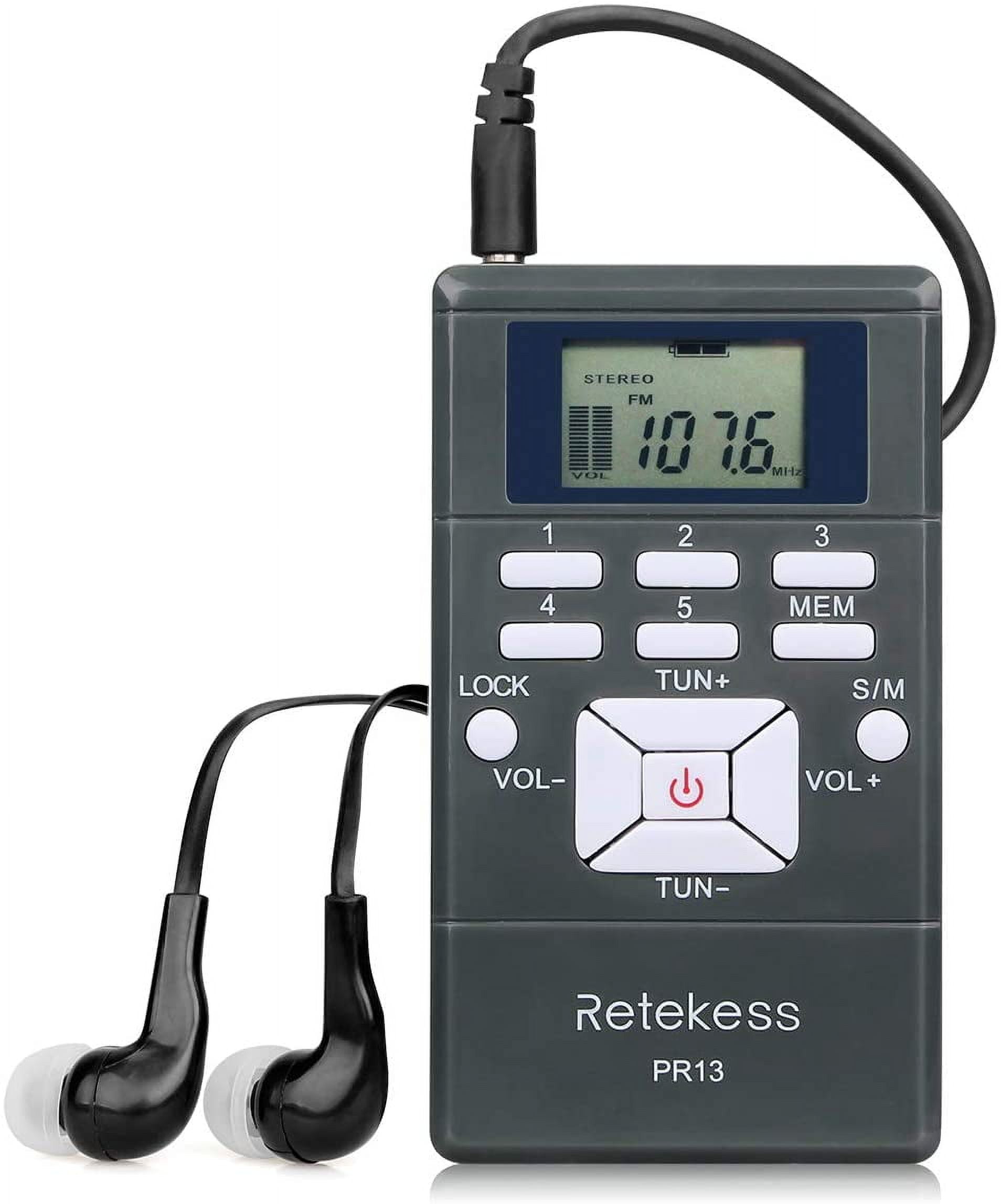 Retekess PR13 Portable FM Radio,AAA Battery Powered Personal Mini ...