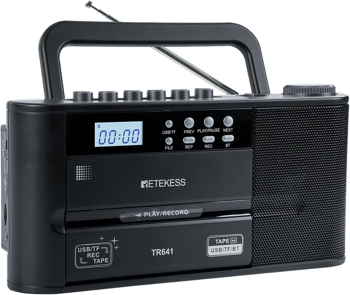 Retekess TR641 Cassette Tape Player,Portable AM/FM Radio,USB/TF ...