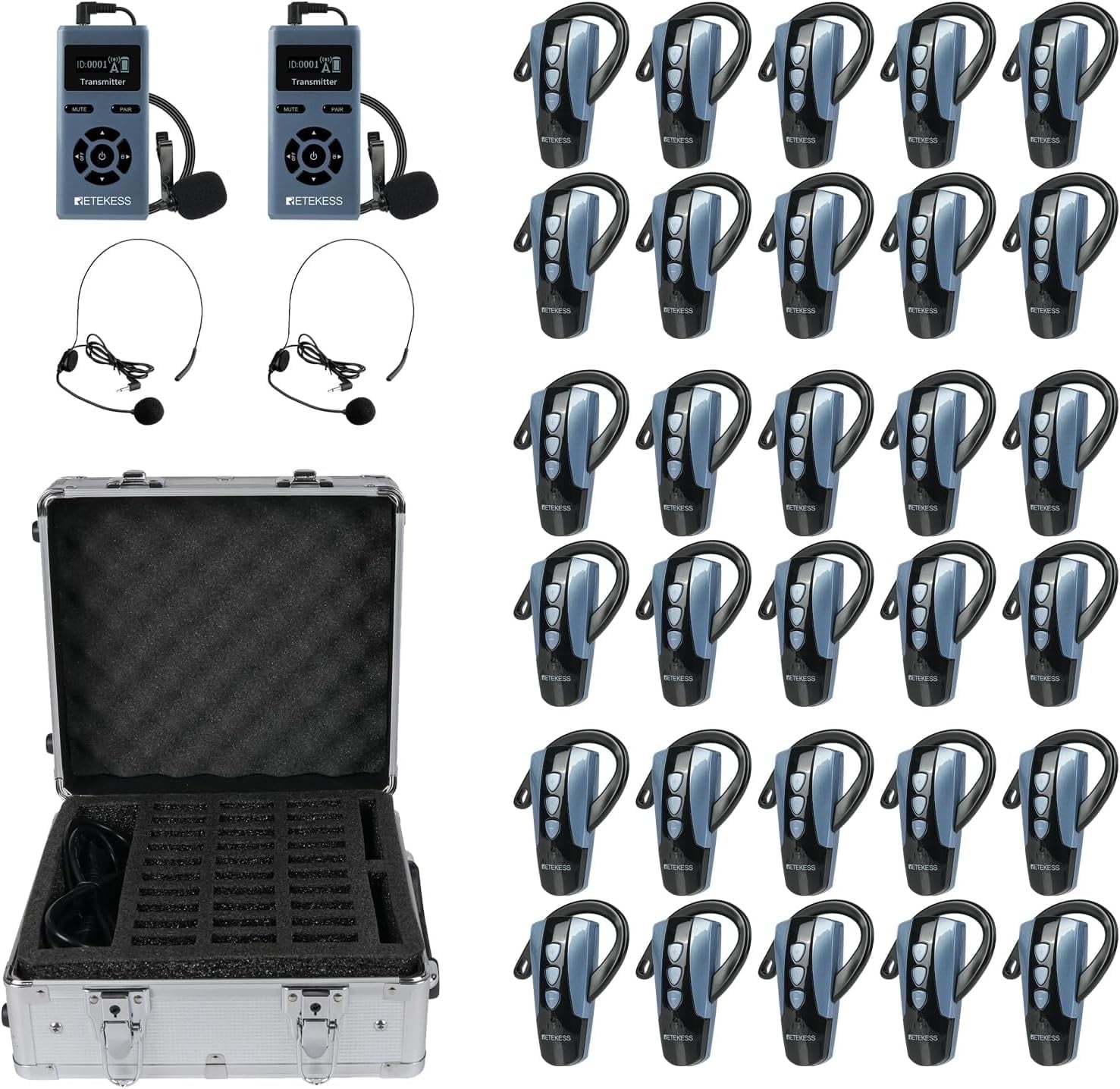 Retekess TT106S Ear hook Tour Guide System, Whisper System Mic, Clear ...
