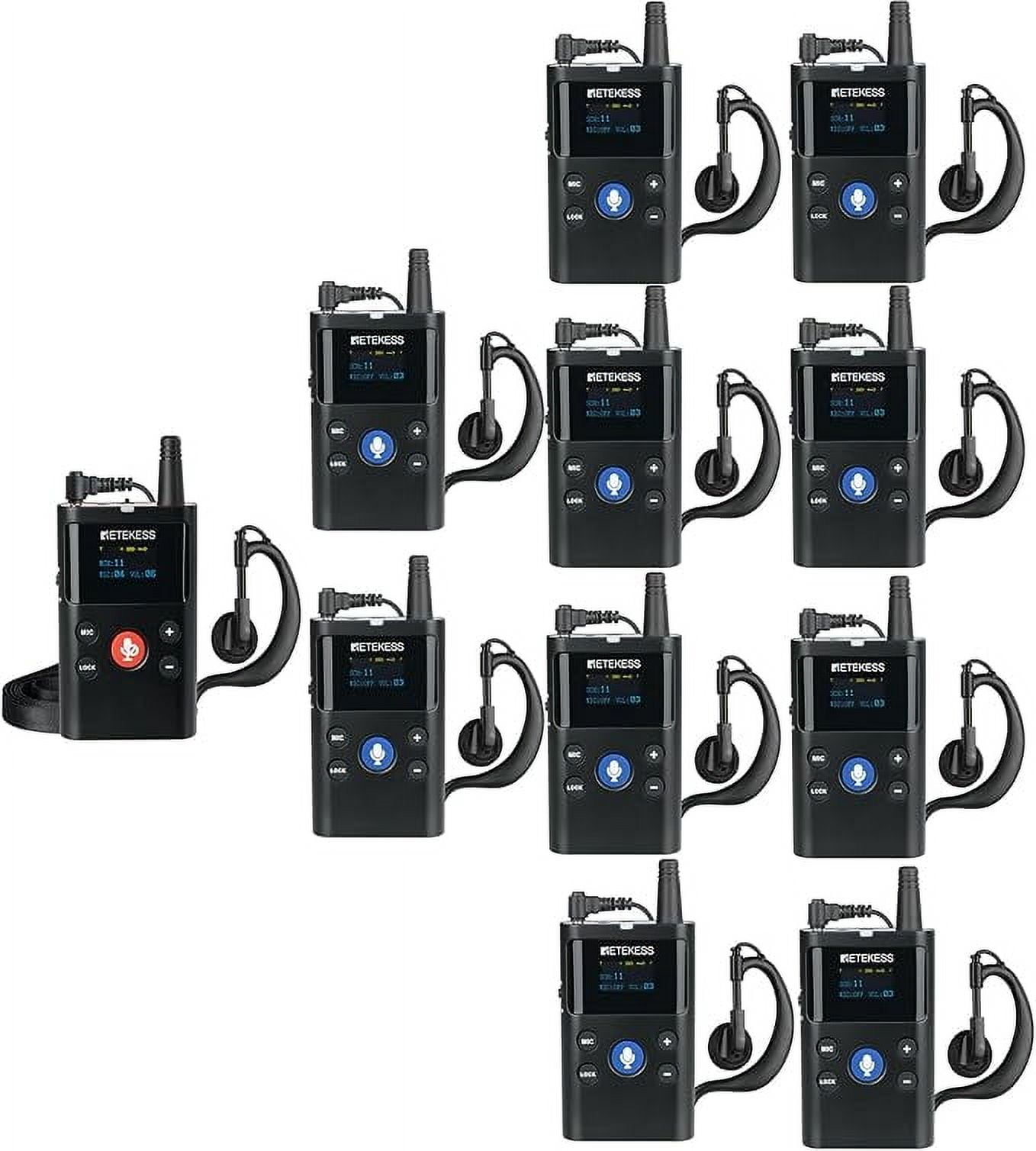 Retekess TT126 Two-Way Tour Guide System, 2 Way Communication Device ...