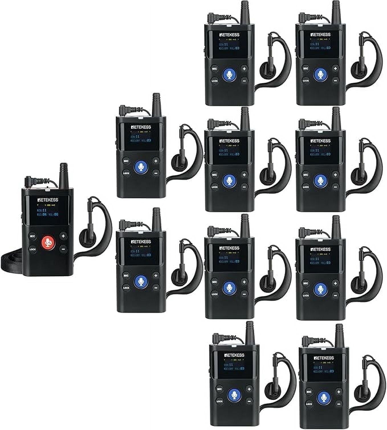 Retekess TT126 Two-Way Wireless Factory Tour Guide System, 2 Way ...