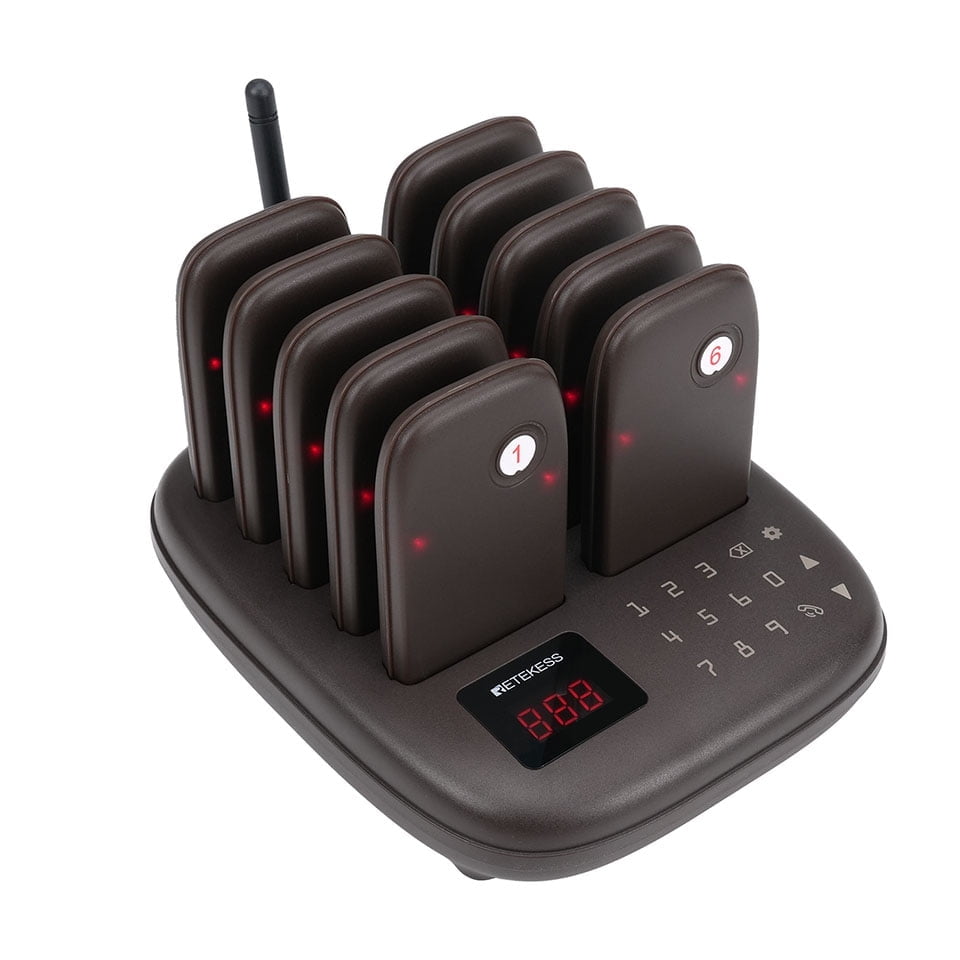 Retekess TX31 Restaurant Wireless Pager System with Transmitter and 10 ...