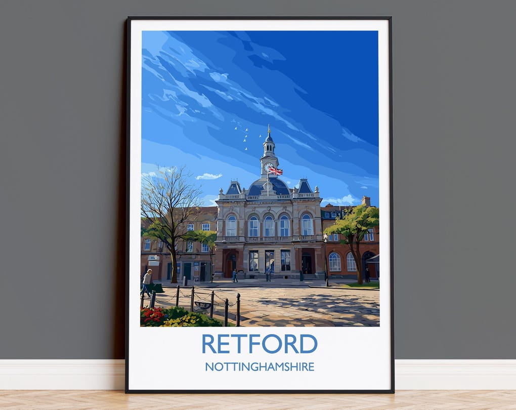 Retford Travel Poster Wall Art, Travel Print Of Retford ...