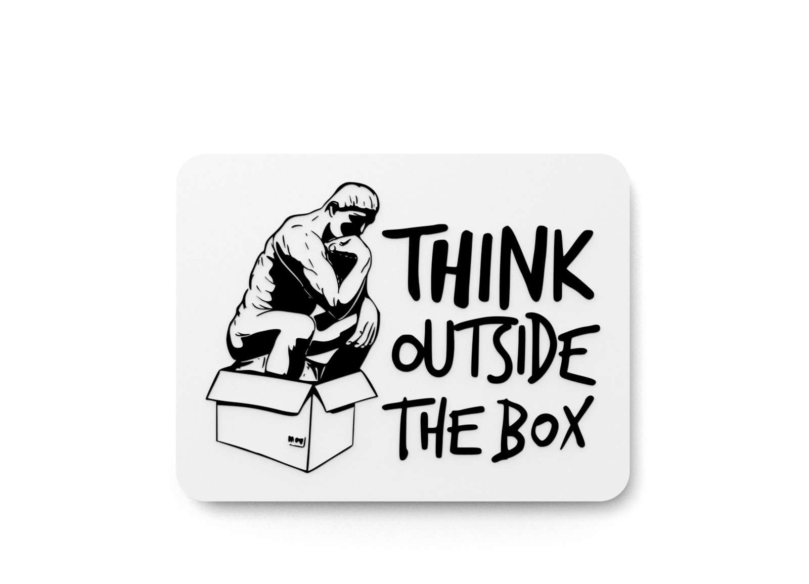 Rethink the Box | Funny Motivational Sign for Desk or Innovation Space ...