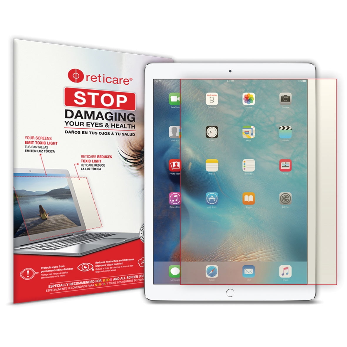 Reticare iPad Pro 12.9 Eye+Screen Blue Light Protector- Visual Screen ...
