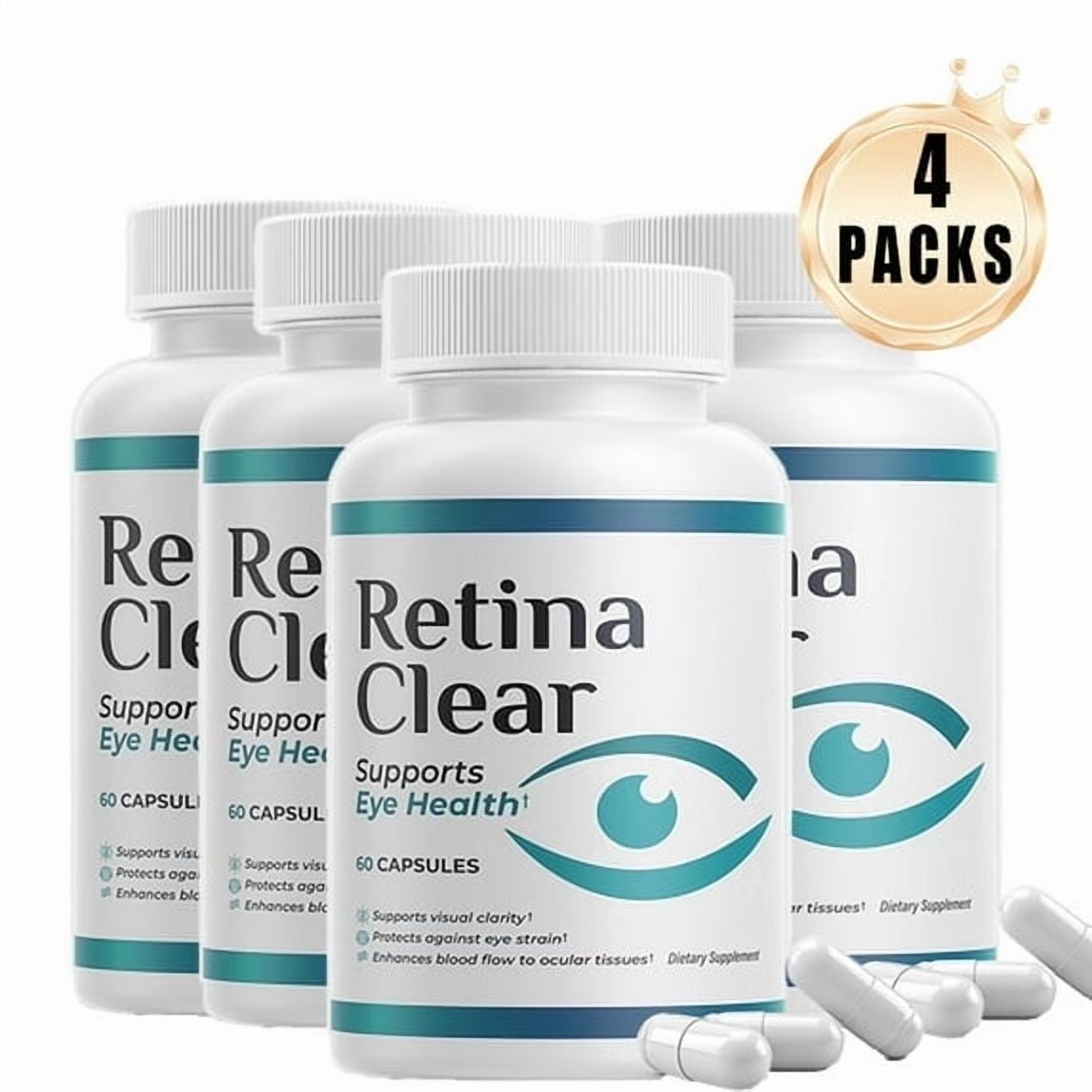 Retina Clear Vision Support Supplement, Eye Health Formula, 60 Capsules ...