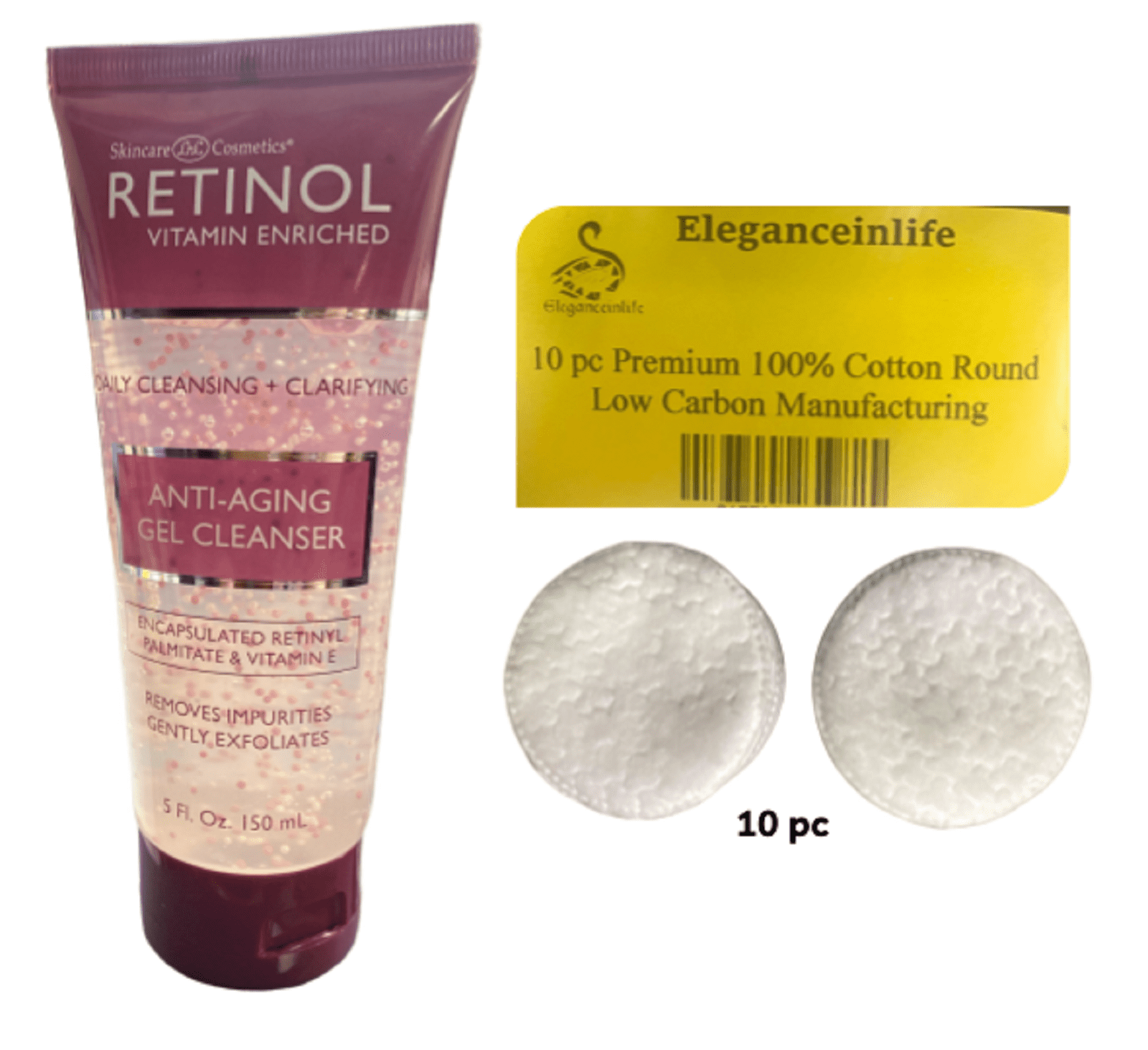 Retinol Anti-Aging Gel Cleanser 5 oz Incapsulated Retinyl Palmitate ...