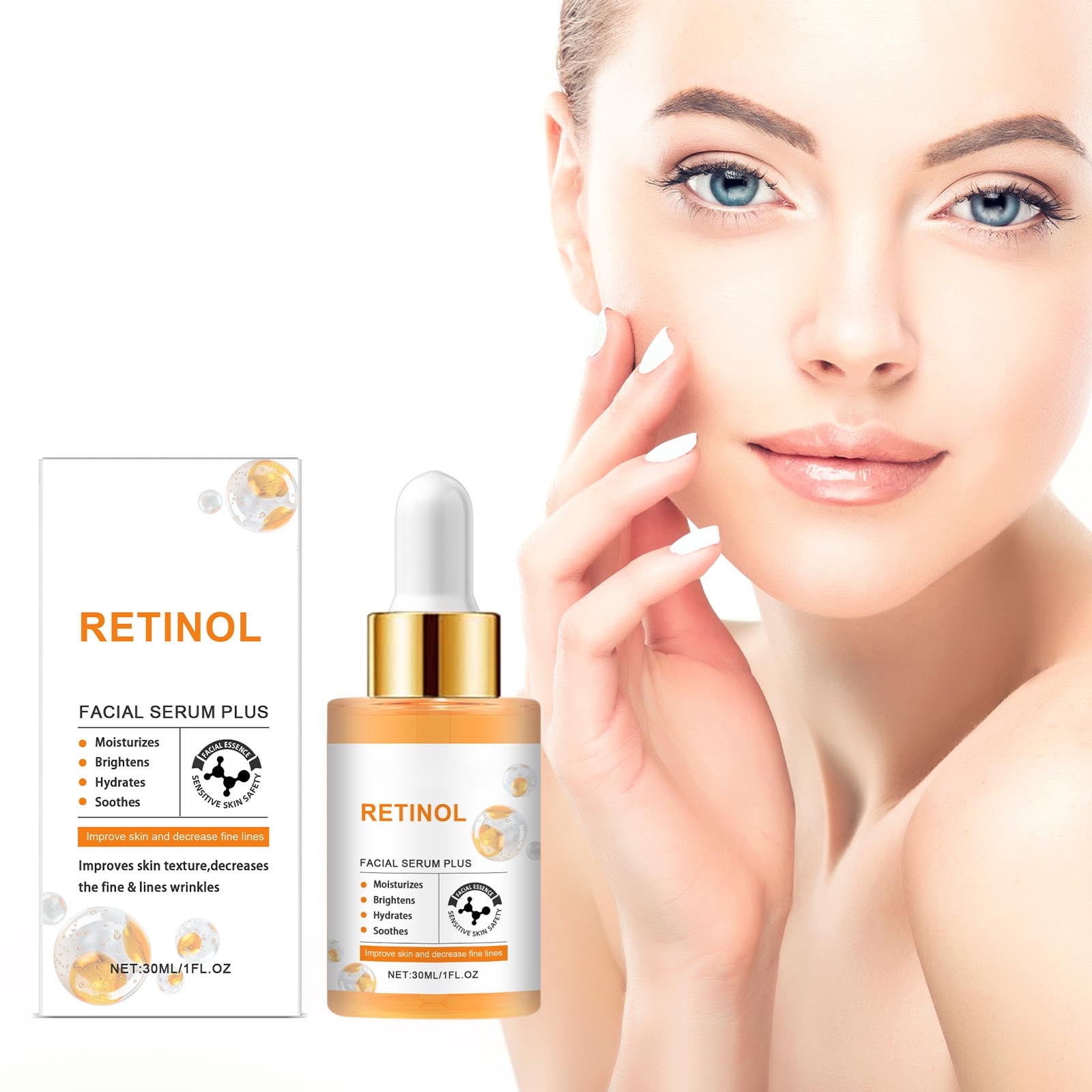 Retinol Brightening Serum - 30ml Facial Moisturizer for Hydration, Fine ...