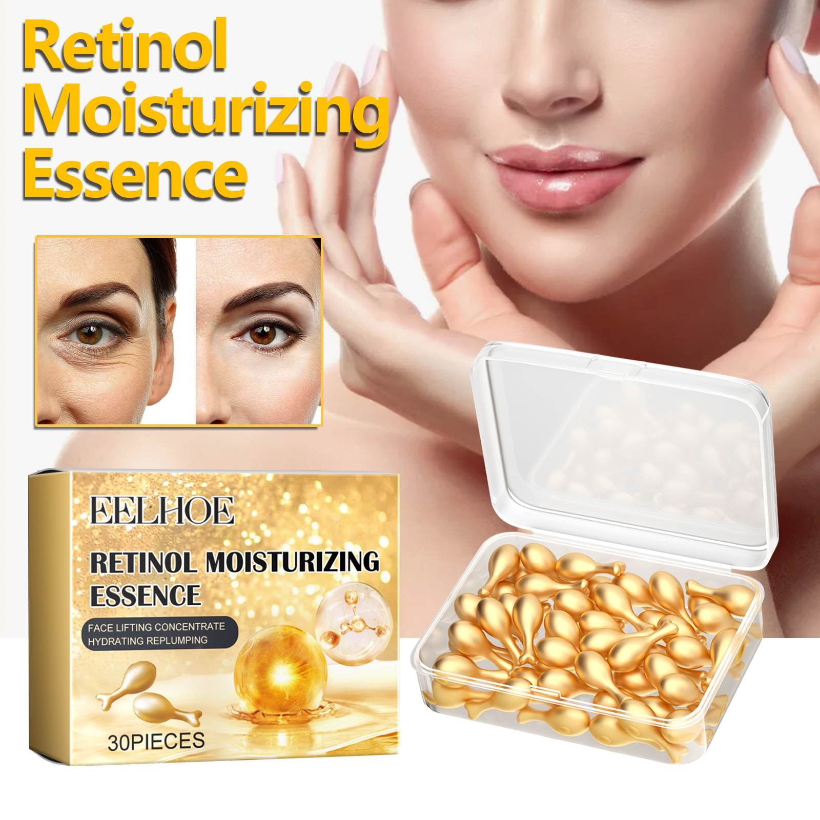 Retinol Capsules Facial Moisturizer Wrinkle Refinement Hydrating ...
