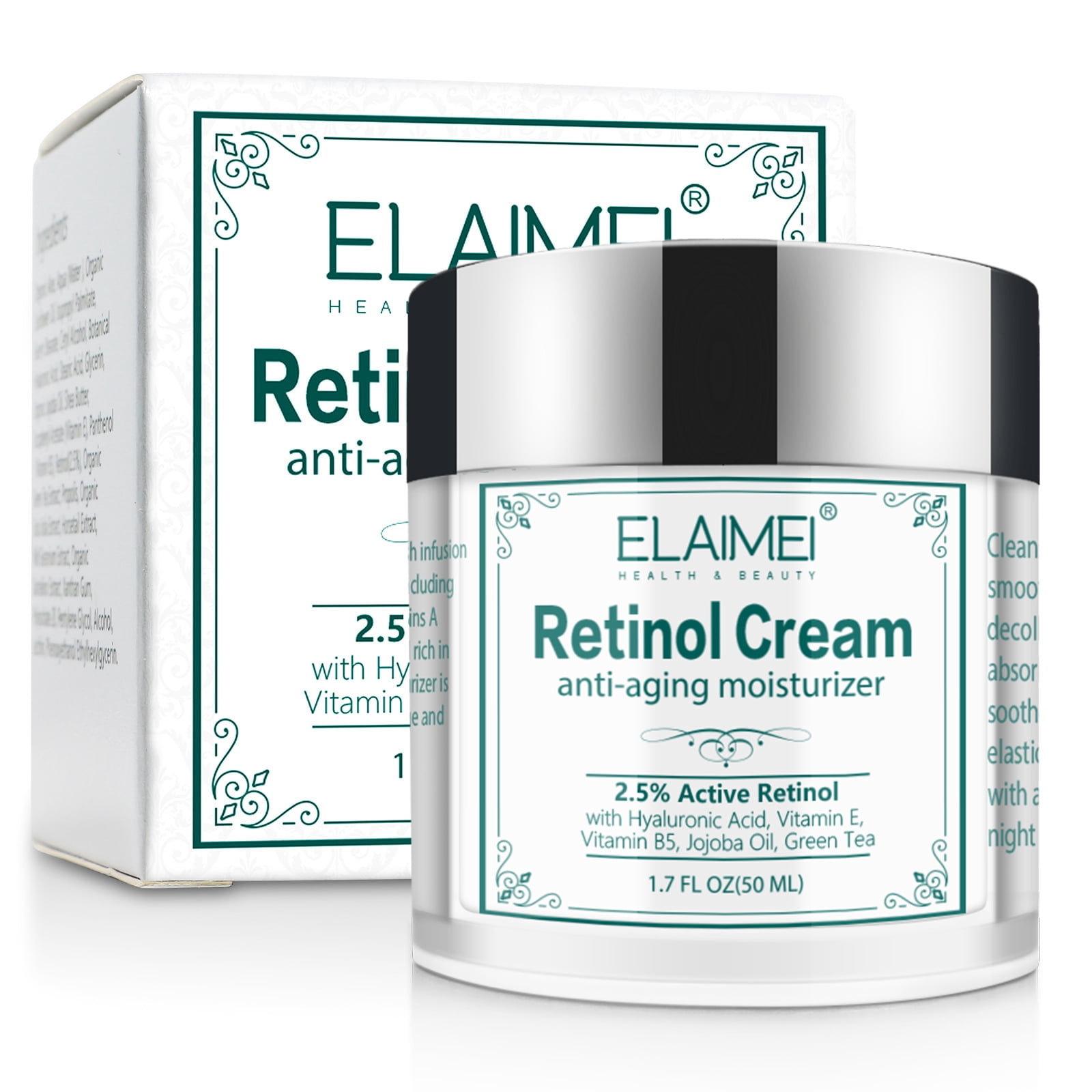 Retinol Cream for Face - Facial Moisturizer with Collagen Cream and ...