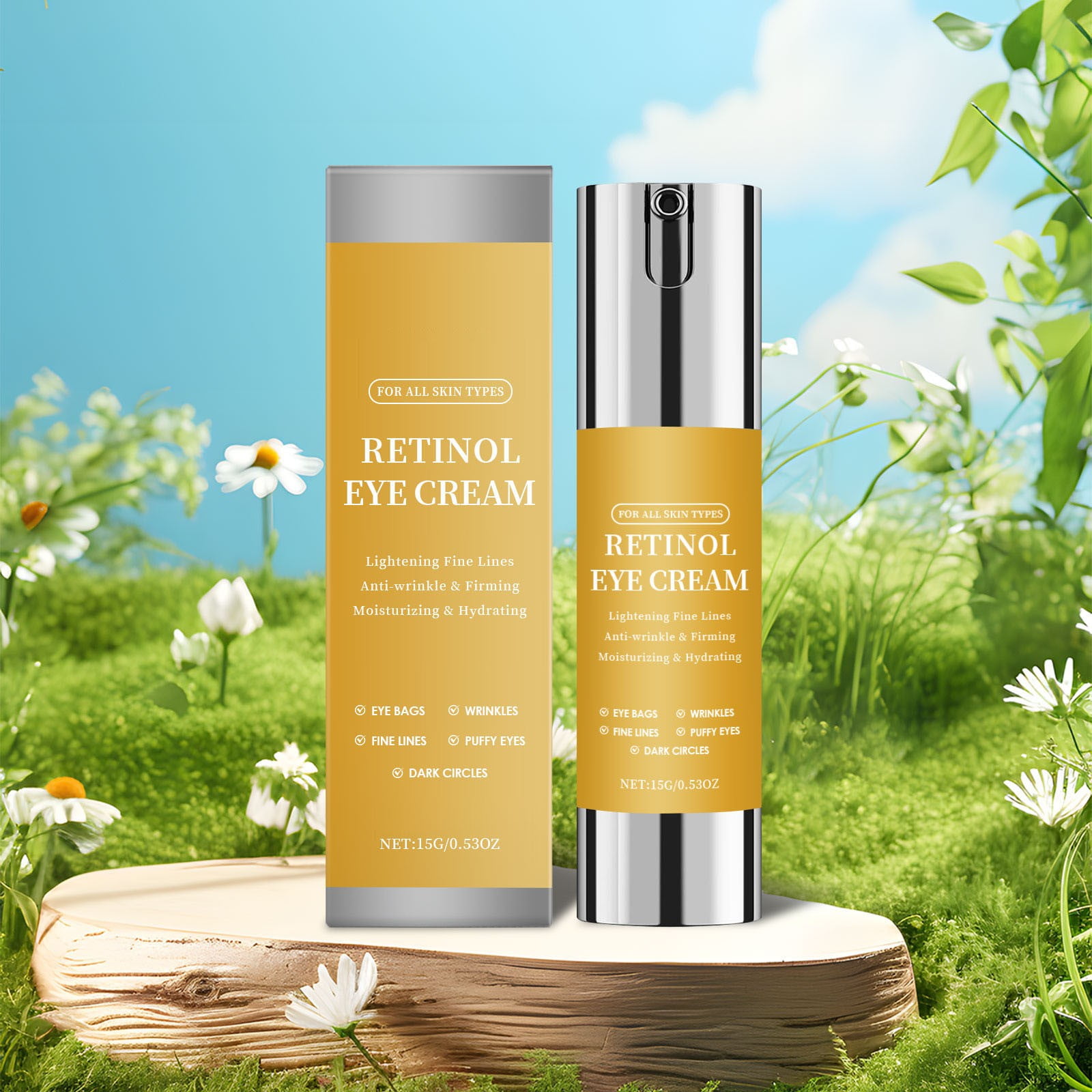 Retinol Eye Cream for Anti-Aging & Wrinkles - Firming & Repair Under ...