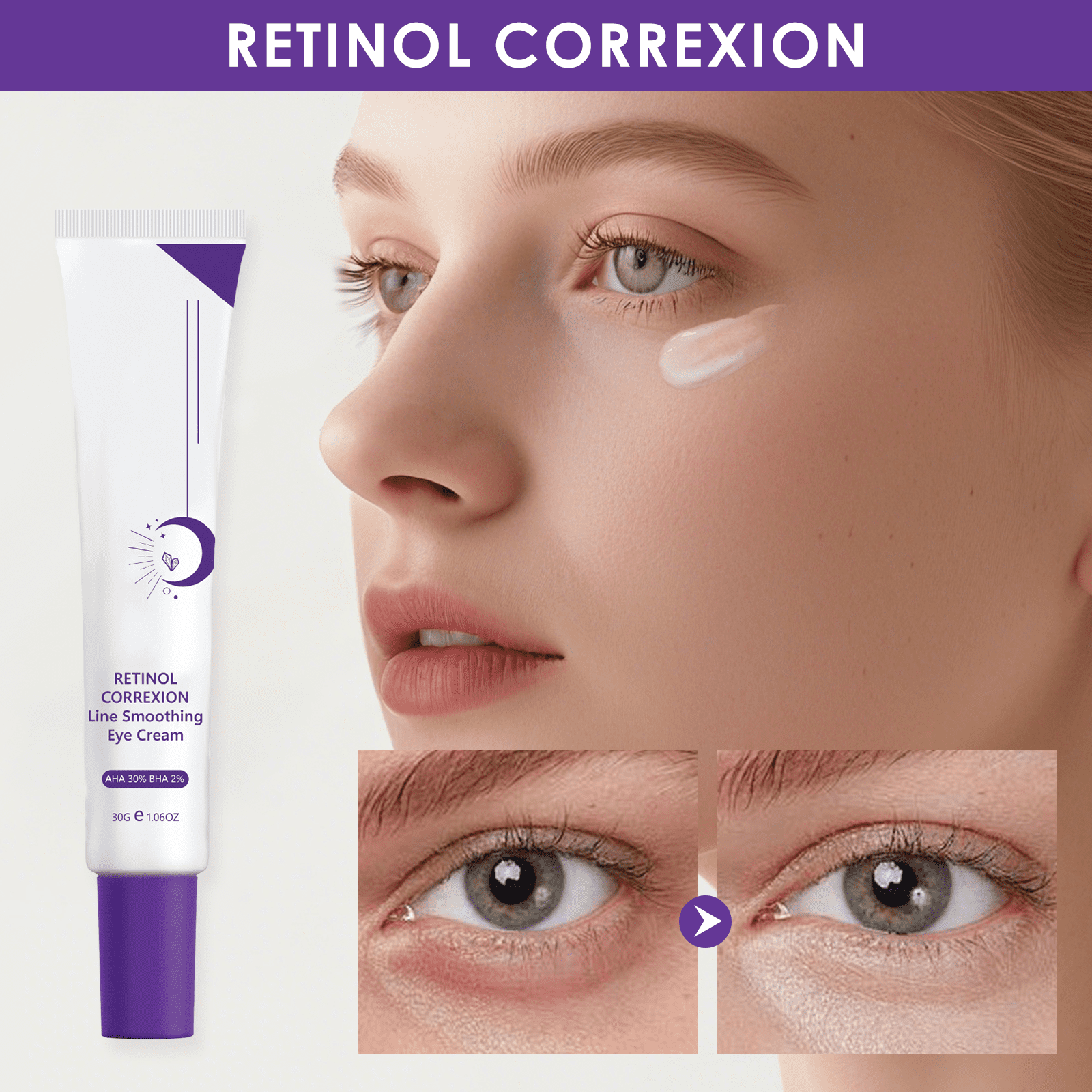 Retinol Eye Cream, Retinol Anti-Puffiness Cream Under The Eyes, Anti ...