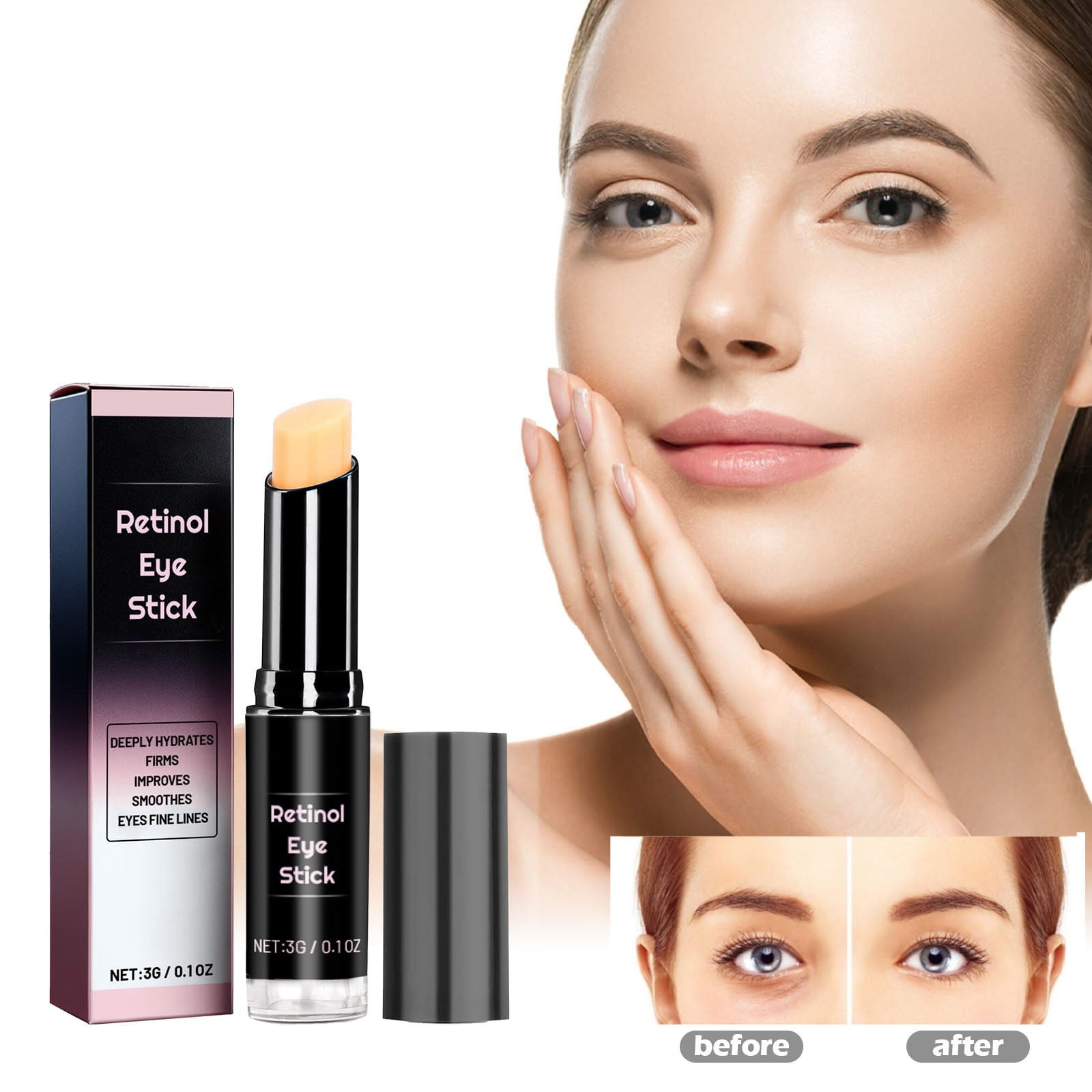 Retinol Eye Cream Stick, Anti-Aging Formula Reduces Wrinkles & Dark ...