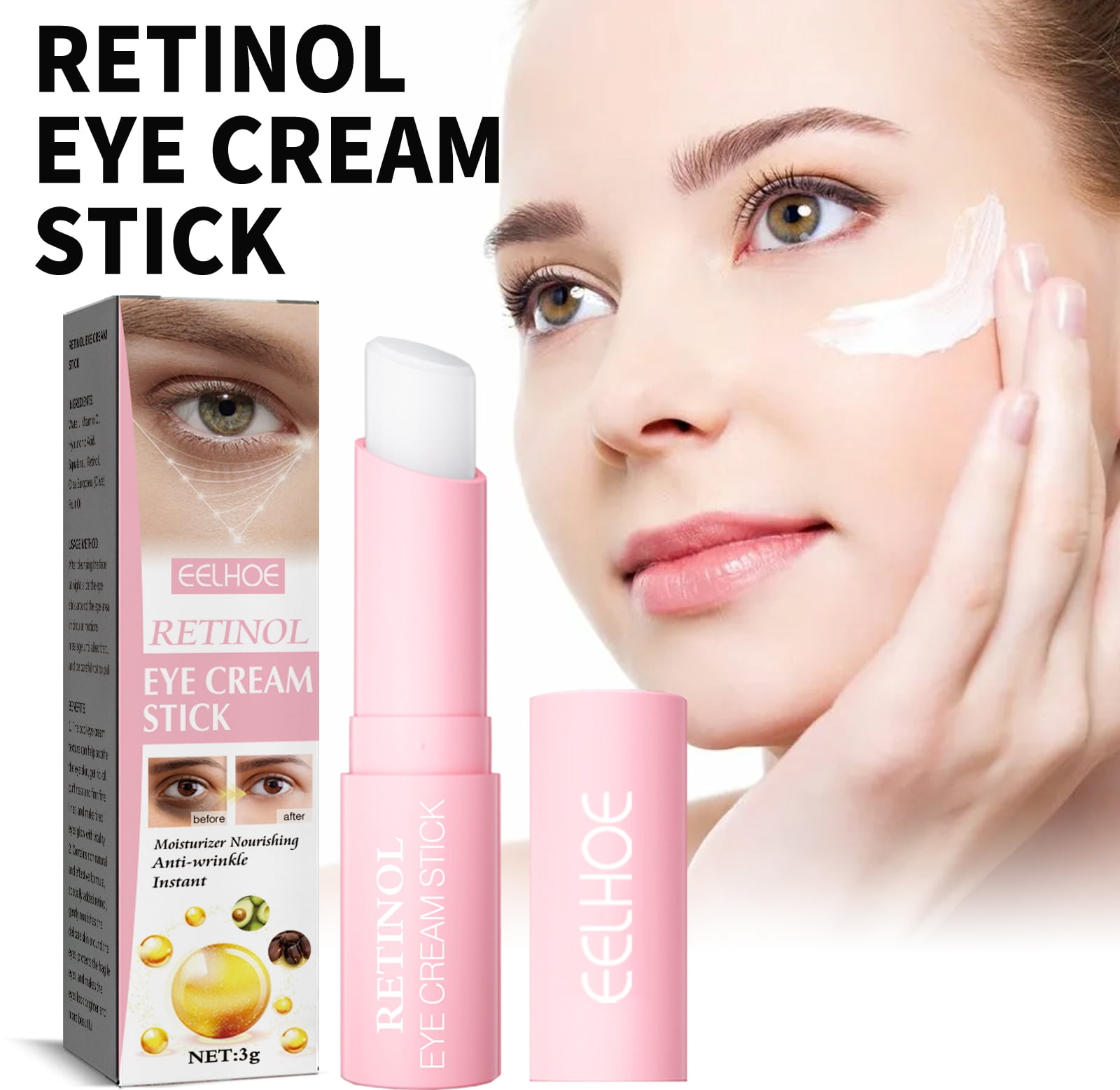 Retinol Eye Cream Stick, Moisturizing, Improving Fine Lines, Crow's ...