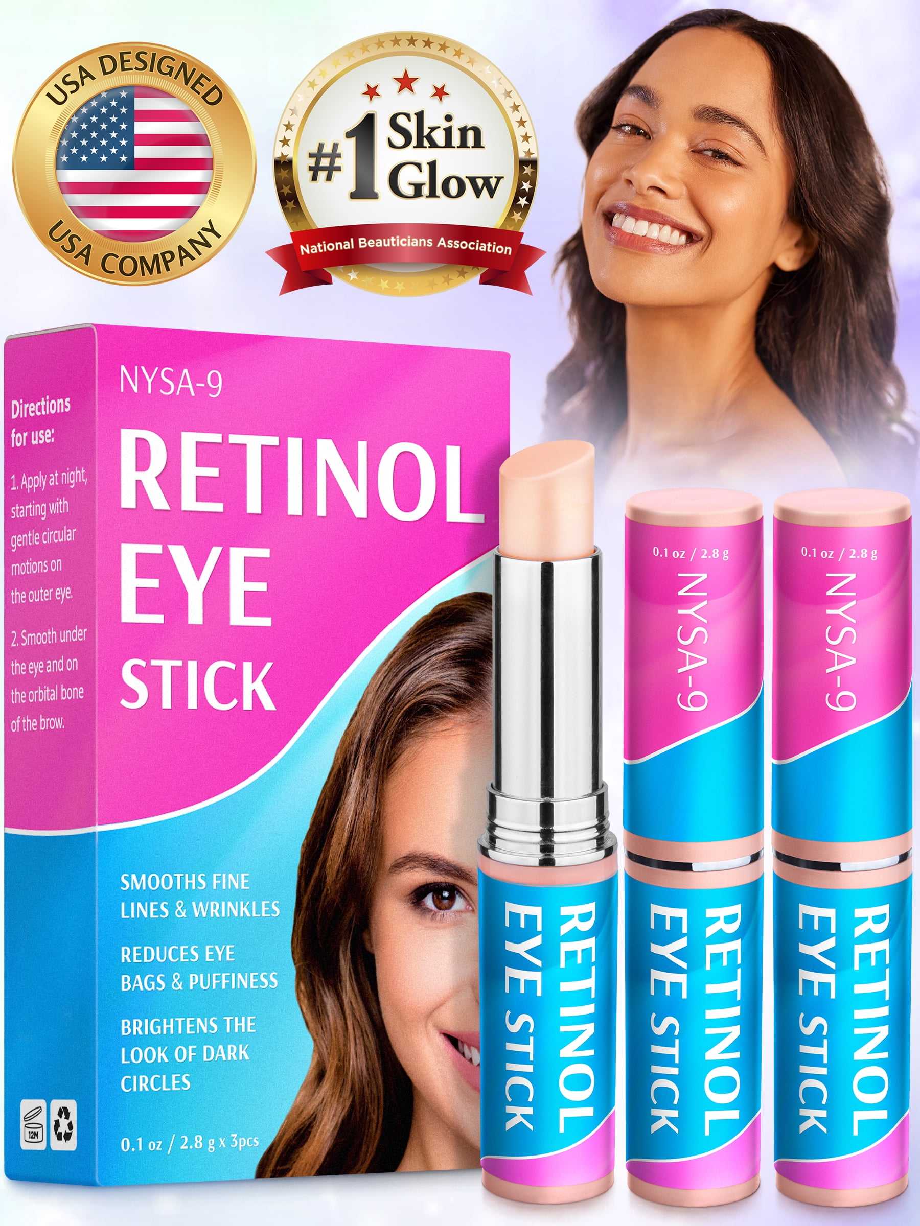 Nysa-9 Retinol Eye Stick for Dark Circles, Puffiness, Wrinkles & Eye ...