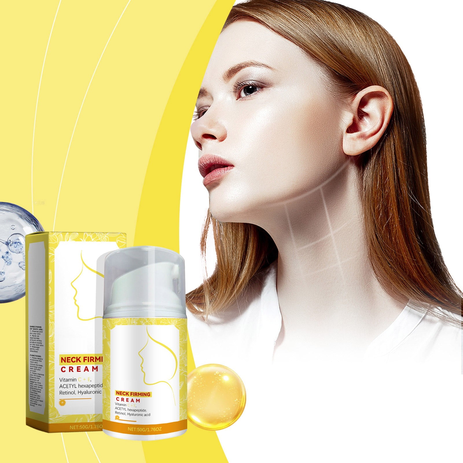 Retinol Peptide Neck Firming Cream - 50g Anti-Aging Moisturizer for Neck Lines, Wrinkles ...