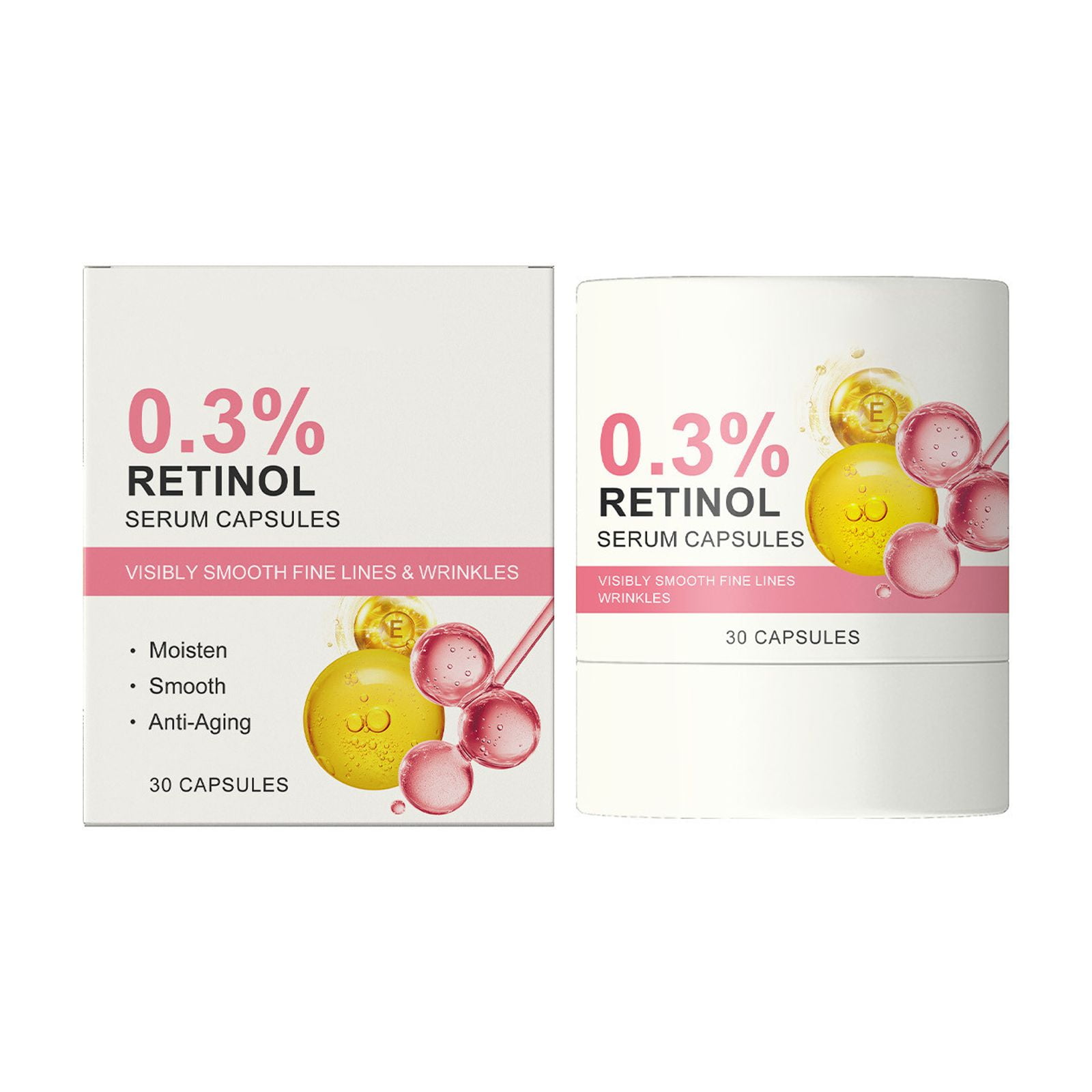 Retinol Serum Capsules, Anti-Aging Facial Essence Capsules with ...