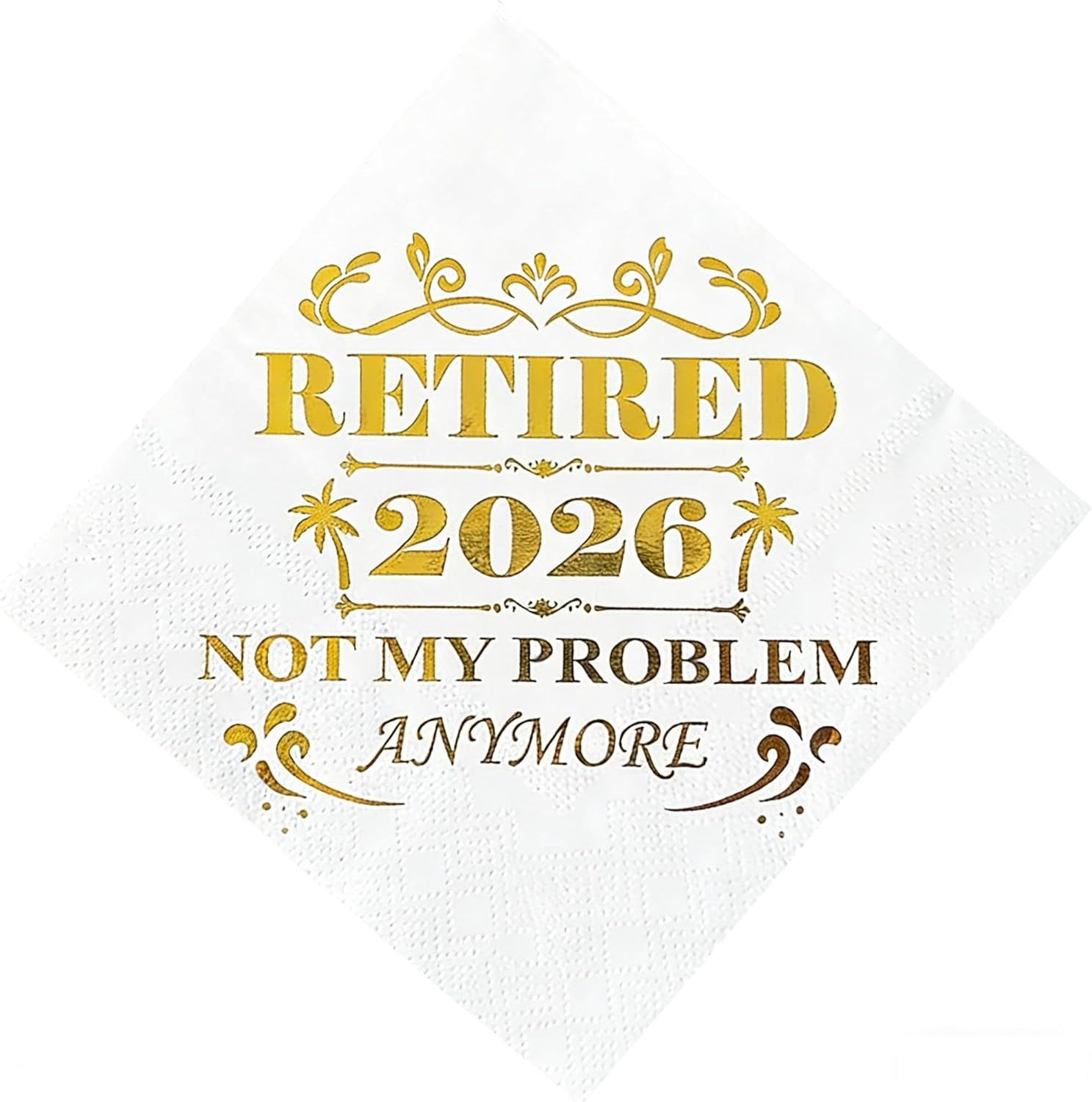 Retired 2026 Cocktail Napkins, 50 Pack 3-Ply Retirement Party ...