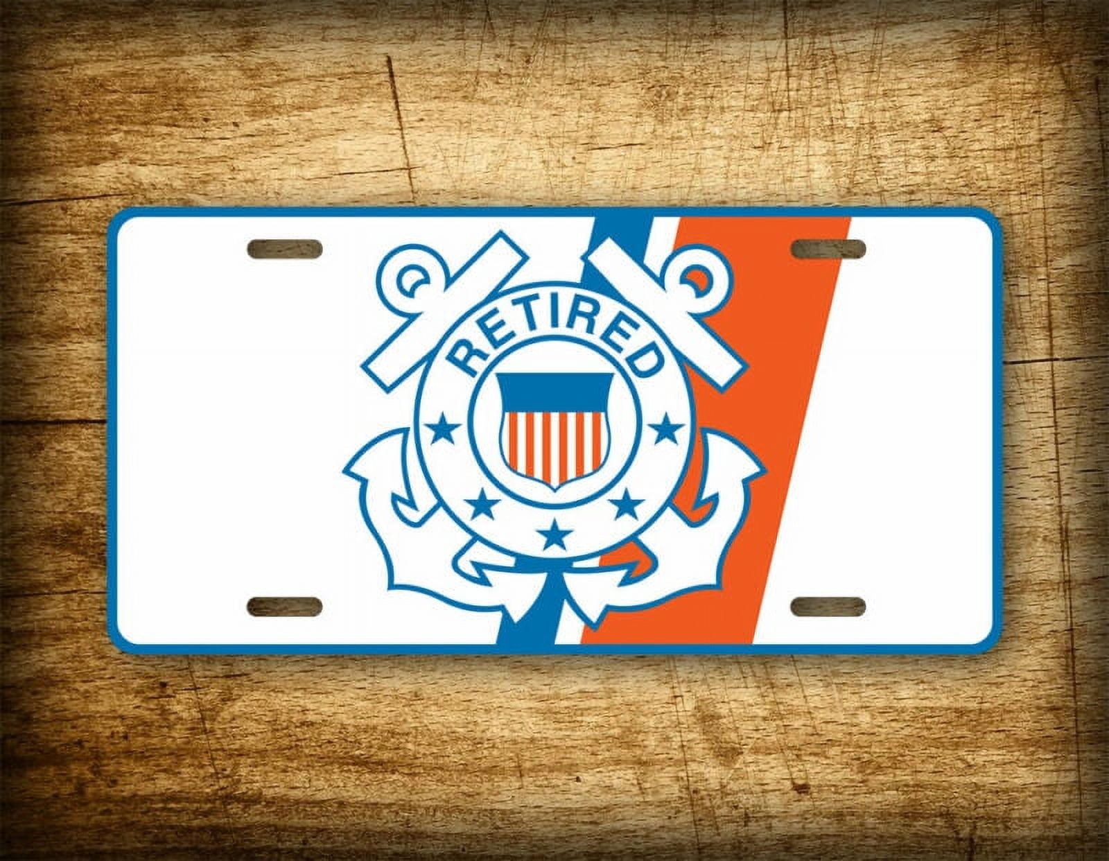 Retired Coast Guard License Plate USCG Anchor Symbol Auto Tag ...
