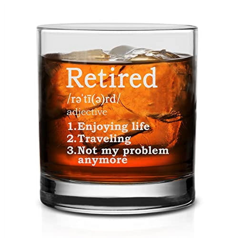 Retired Definition Whiskey Glass Funny and Great Retirement Gift for ...