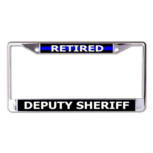 Retired Deputy Sheriff Chrome License Plate Frame - Walmart Business ...