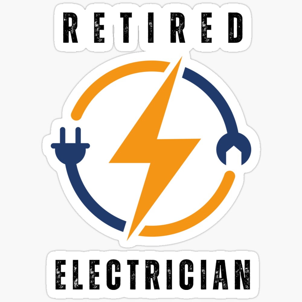 Retired Electrician Sticker Phone Decal Water Bottle Stickers Car ...