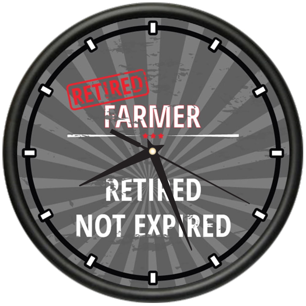 Retired Farmer Design Wall Clock | Precision Quartz Movement | Retired ...