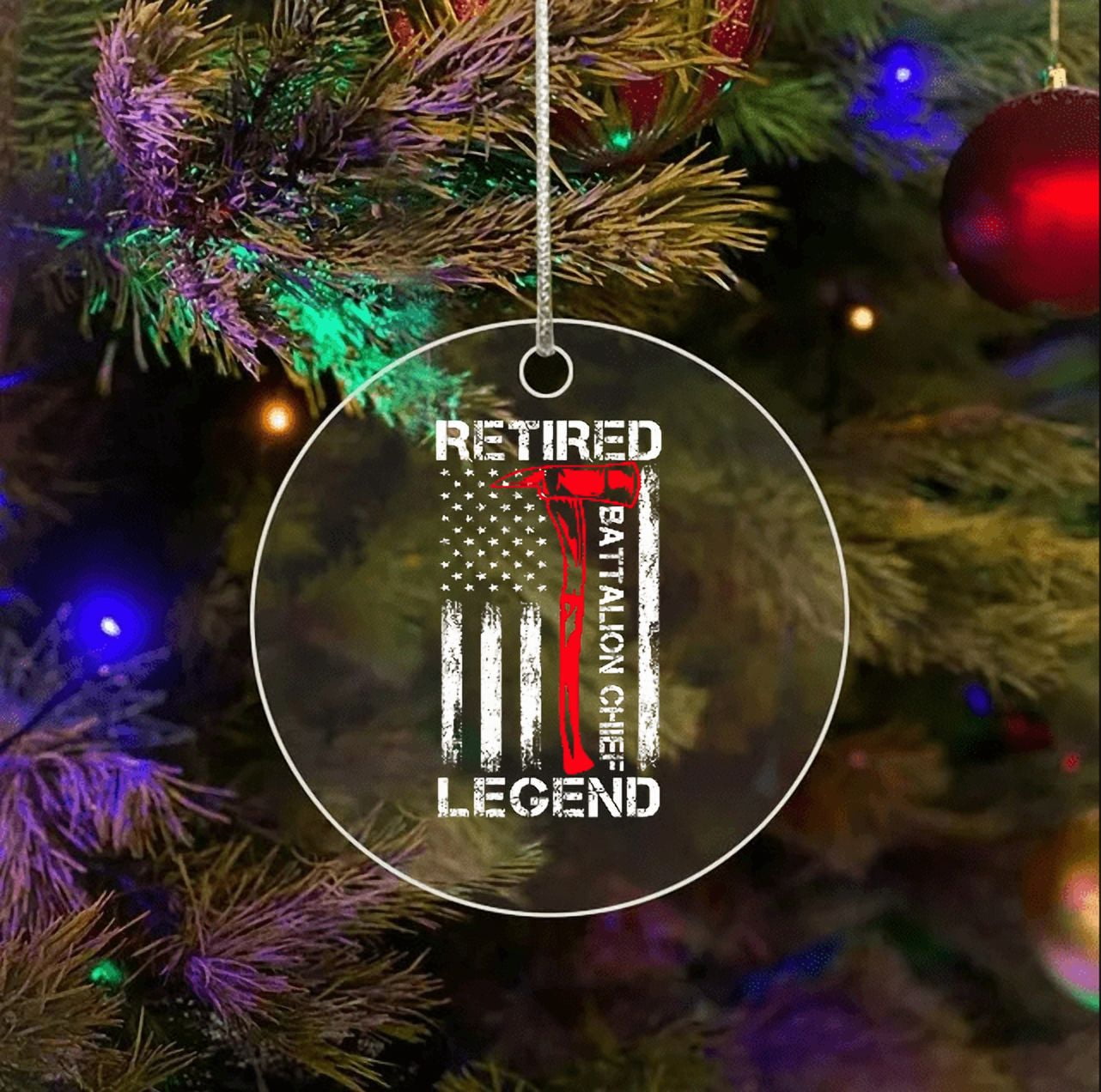Retired Firefighter Battalion Chief Fireman Retirement Usa Ornament ...