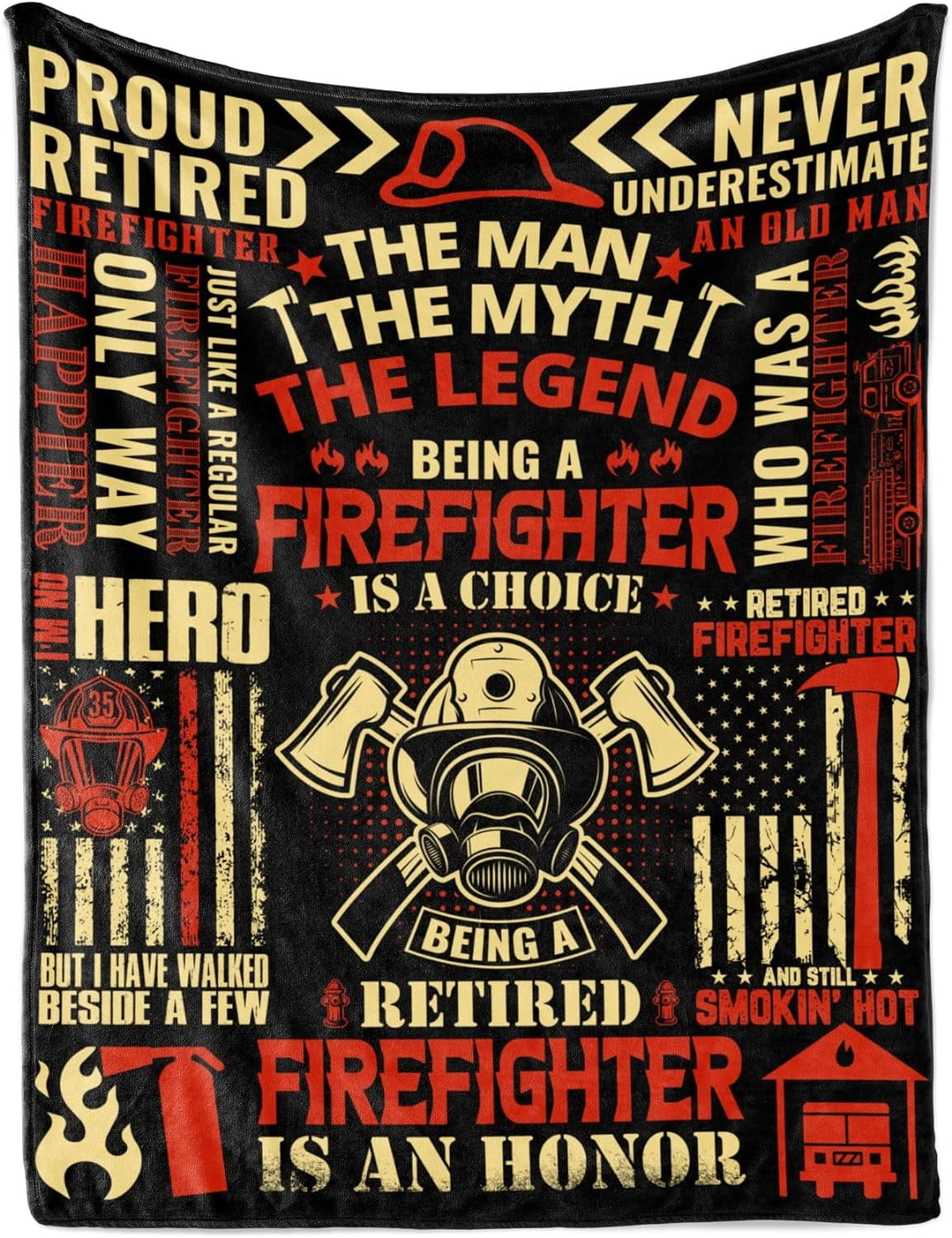 Retired Firefighter Gifts for Men, Retirement Throw Blanket for Fireman ...