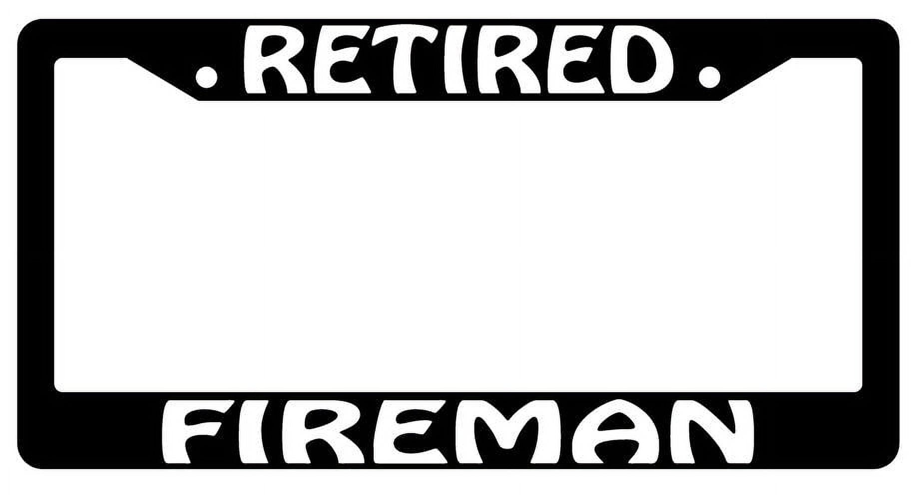 Retired Fireman Black Plastic License Plate Frame AMA - Walmart.com