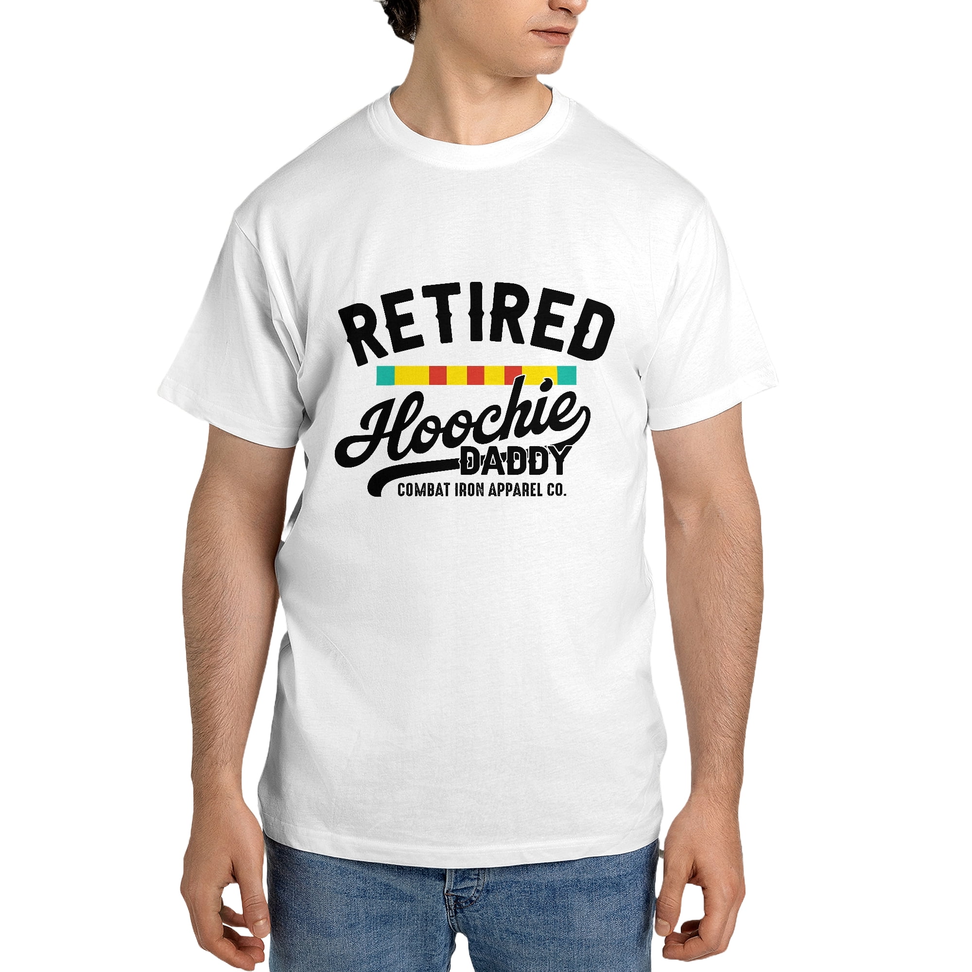 Retired Hoochie Daddy Veteran Ribbons T-Shirt for Men, Funny Military ...